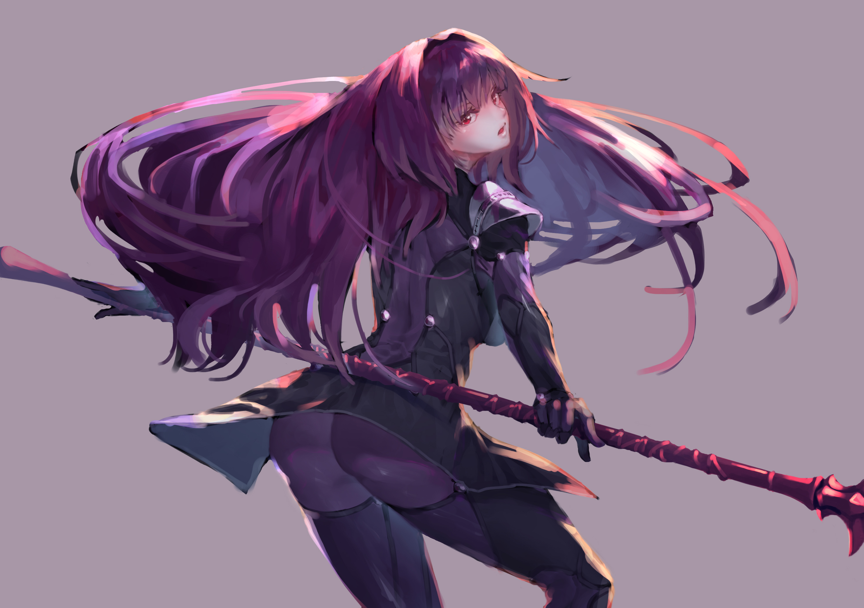 rolua fate/grand order scathach (fate/grand order) armor ass bodysuit ...