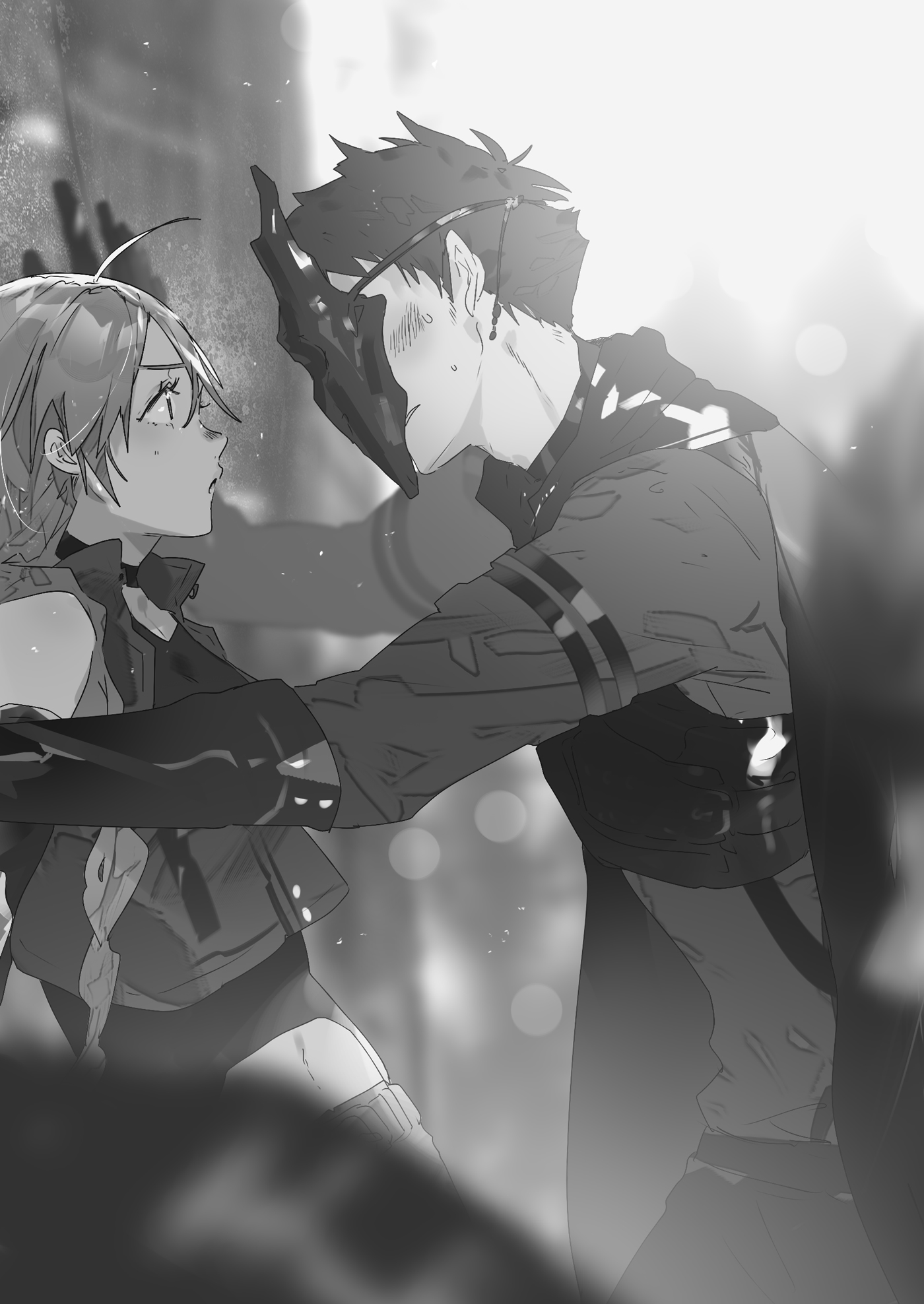 shirai eiri hai to gensou no grimgar ranta yume (grimgar) monochrome ...