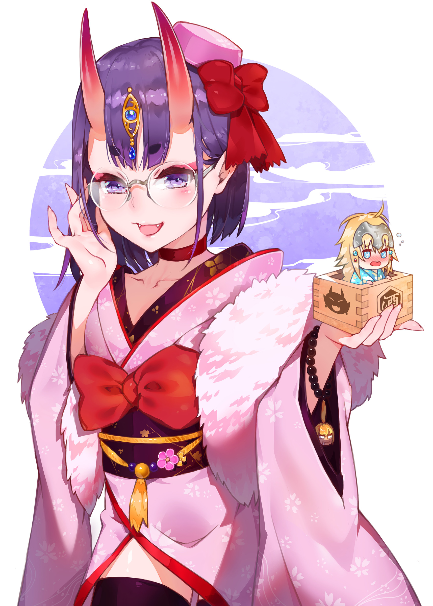 waterring fate/grand order shuten douji (fate/grand order) chibi horns ...
