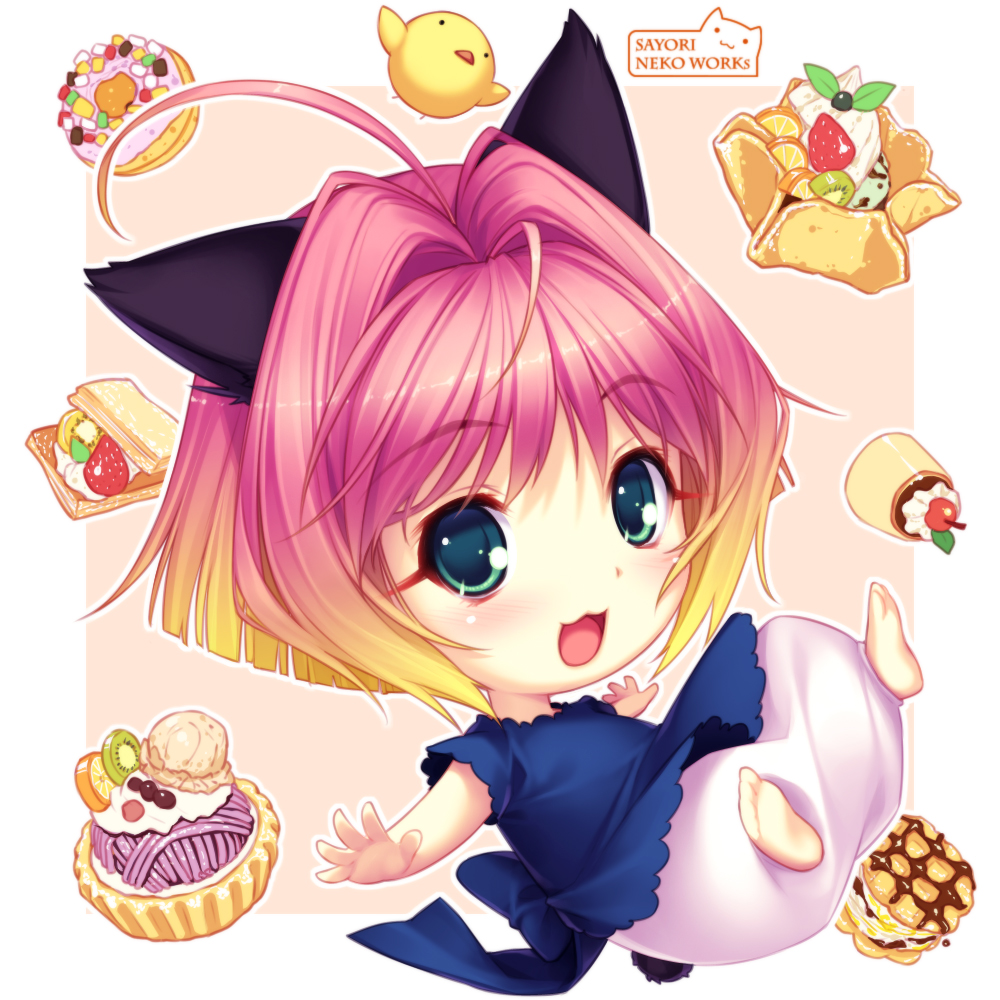 sayori potemayo potemayo (character) animal ears chibi feet tail ...