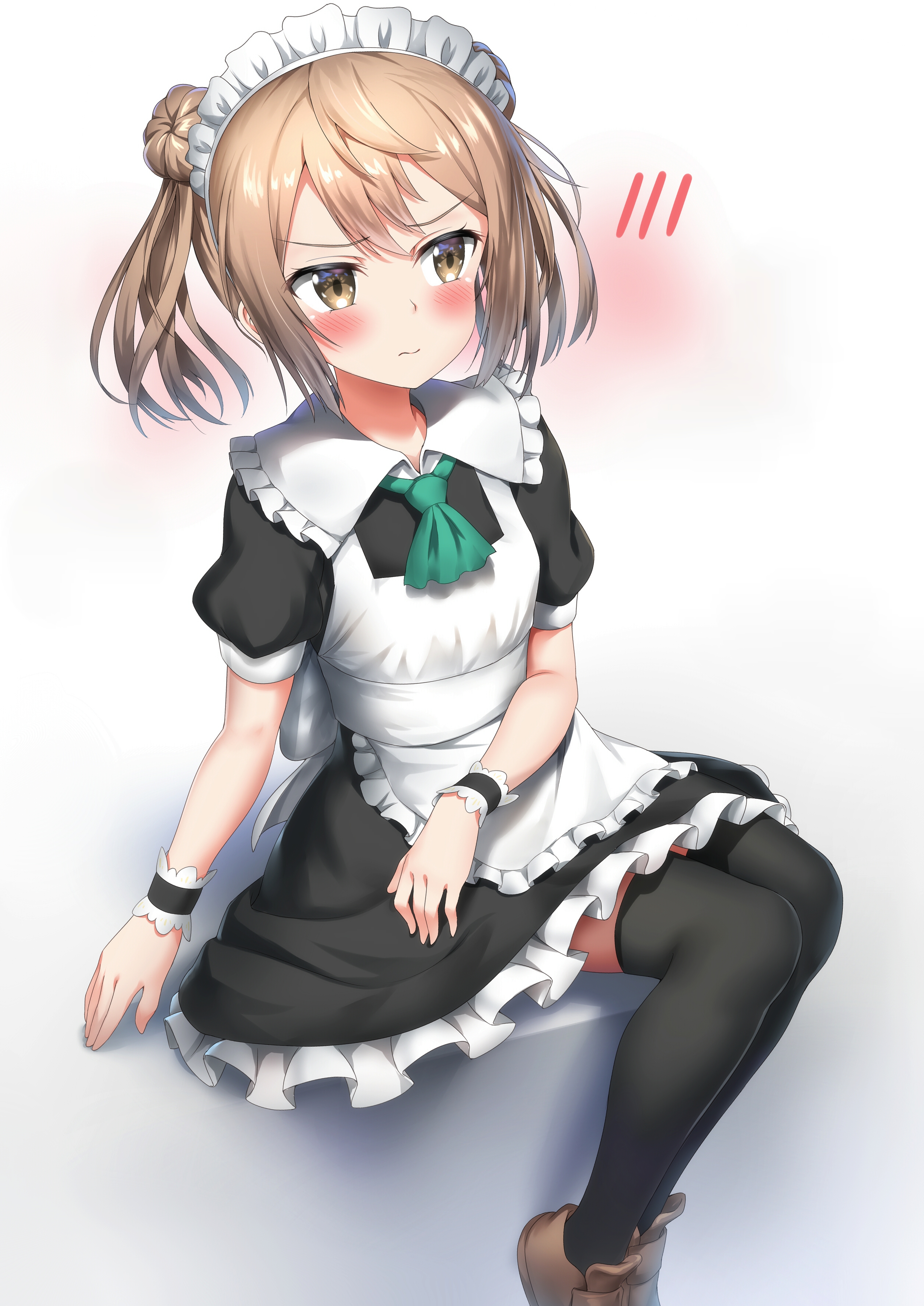 nedia r kantai collection michishio (kancolle) maid thighhighs ...