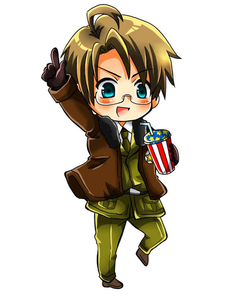 hajime (kaniku) hetalia axis powers america chibi male megane uniform ...