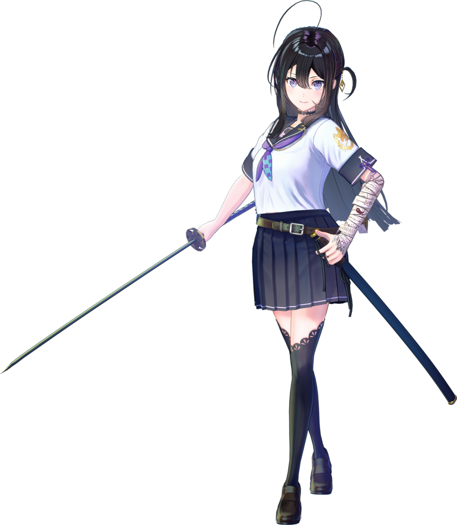 miwano rag samurai maiden bandages seifuku sword thighhighs transparent ...