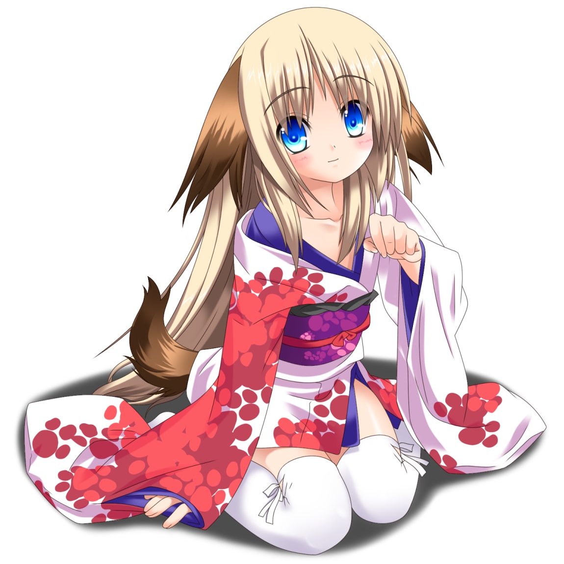 rindouao little busters! noumi kudryavka animal ears kimono tail ...