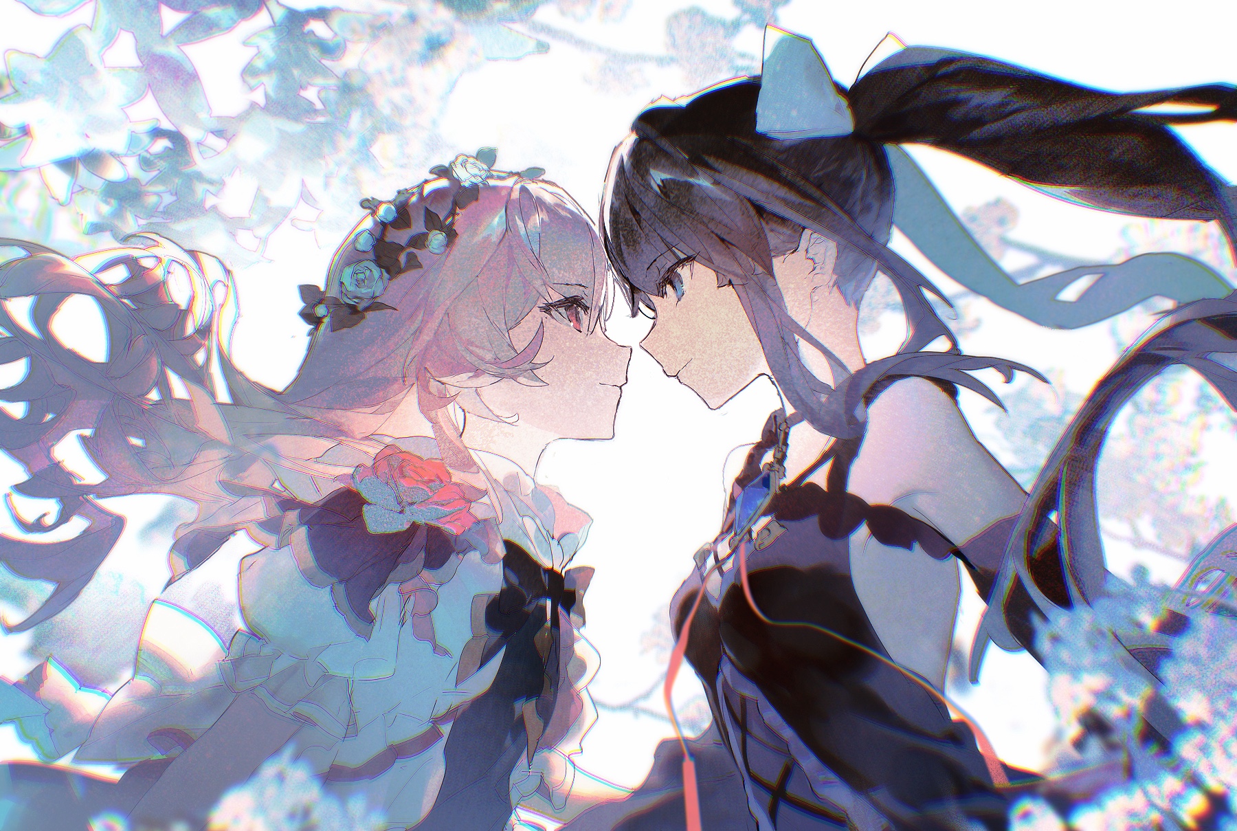 lobelia (saclia) arcaea hikari (arcaea) tairitsu (arcaea) no bra yuri ...