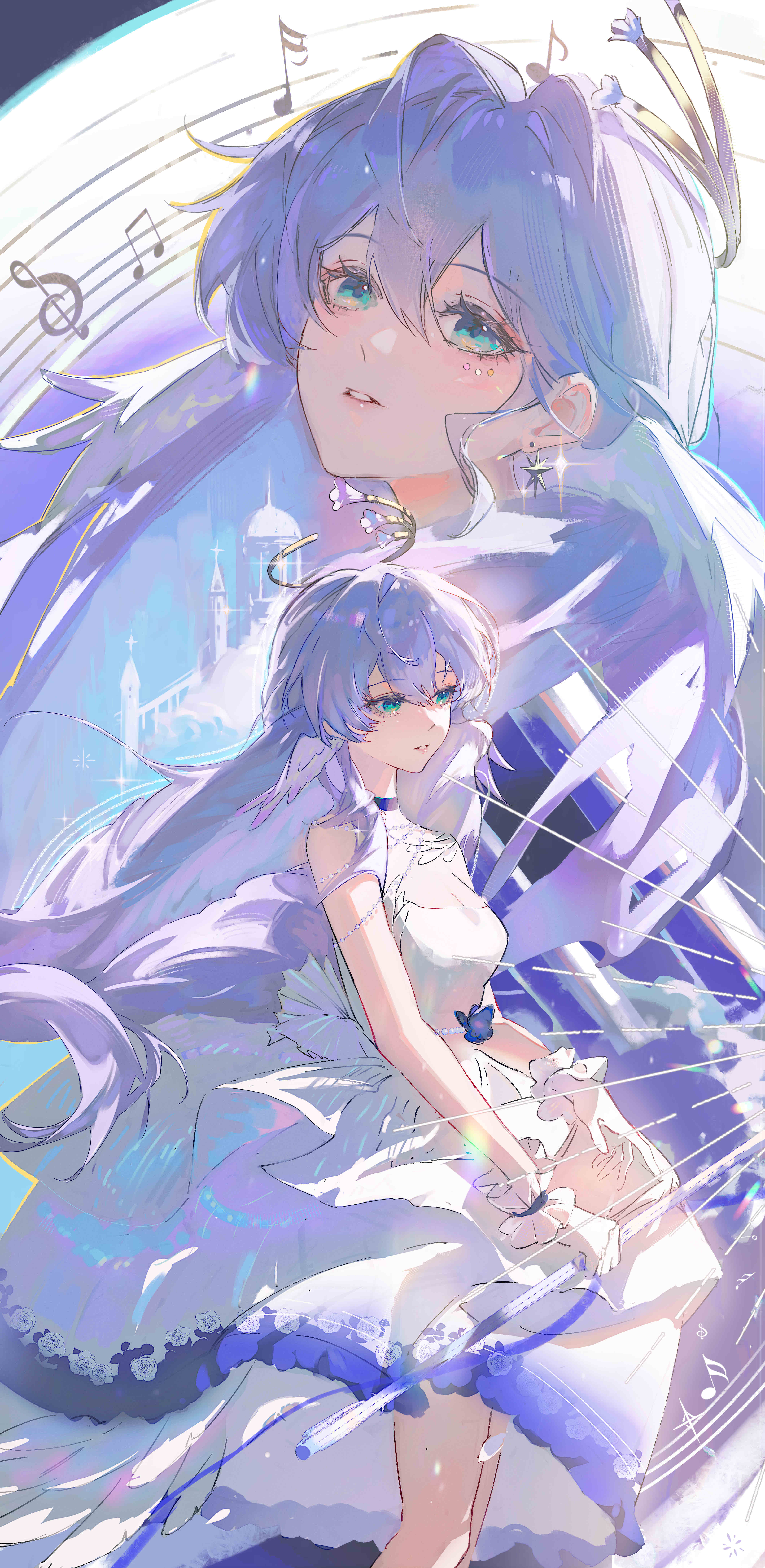 yutou75 honkai: star rail robin dress halo wings | #1208123 | yande.re