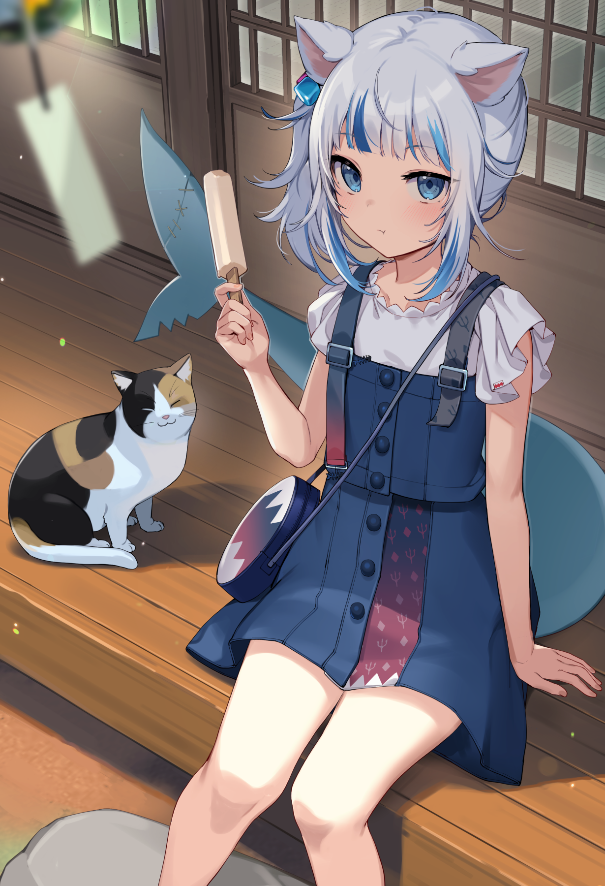 icomochi hololive hololive english gawr gura animal ears dress neko ...