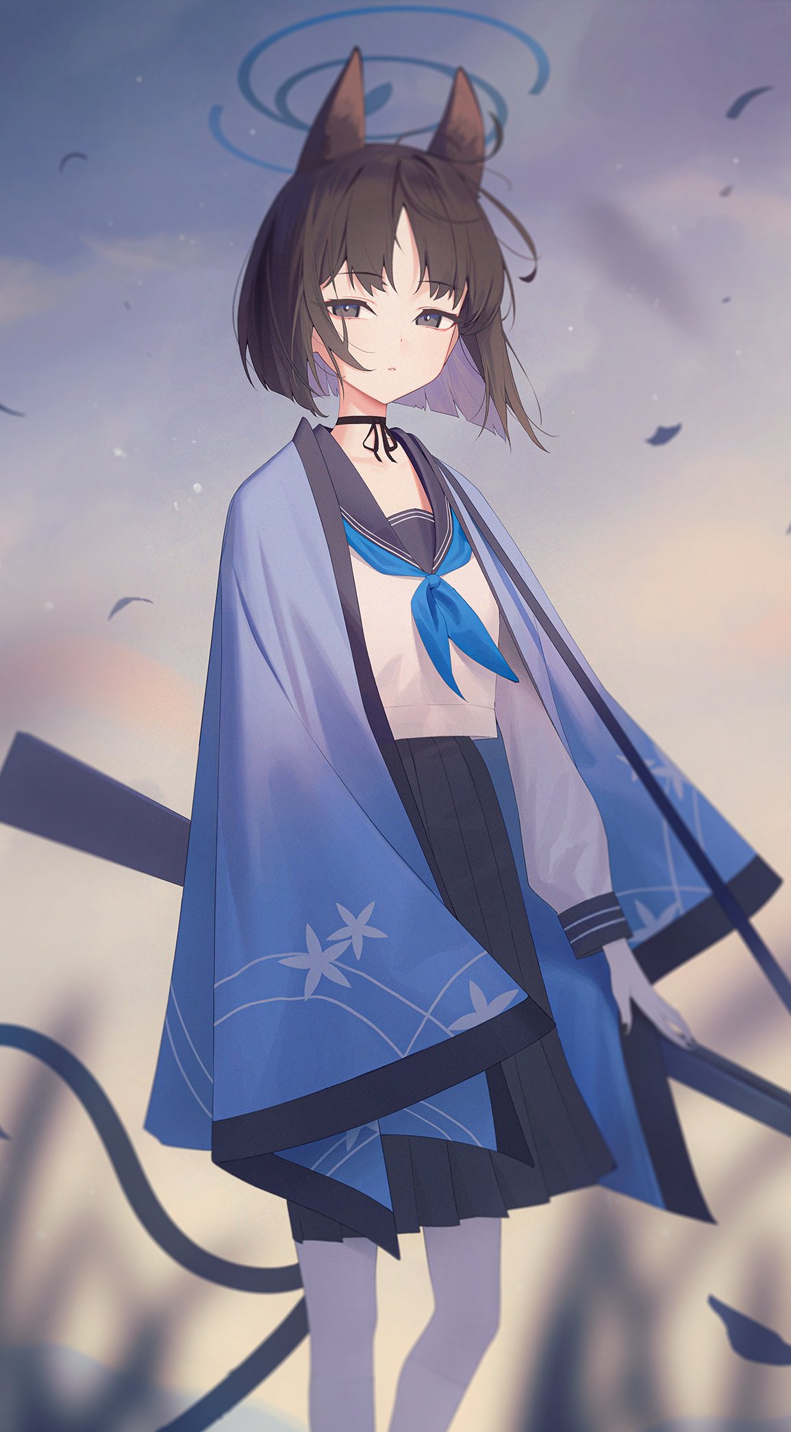 aya (lezon) blue archive kiryuu kikyou animal ears gun halo japanese ...