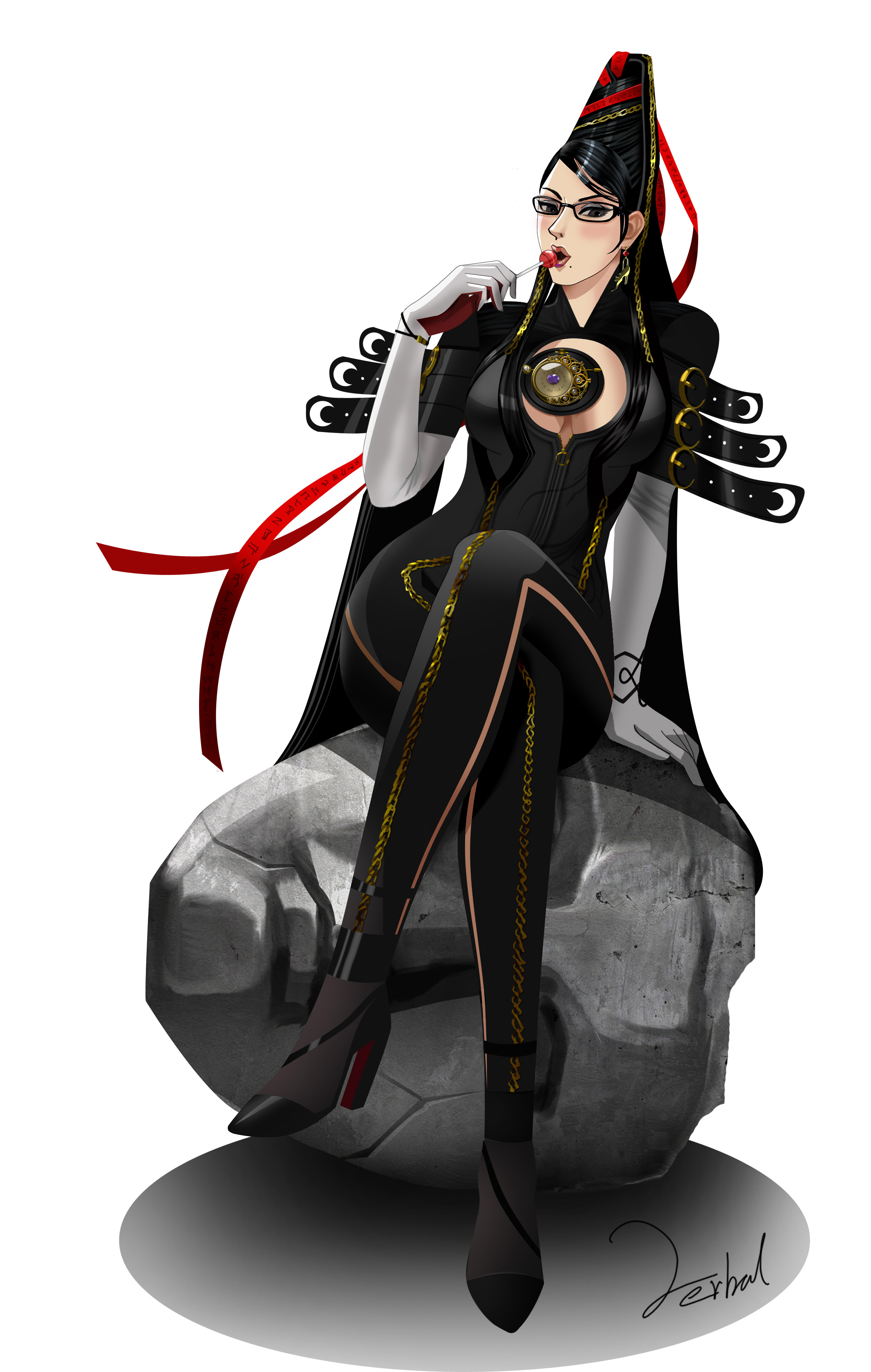 eakyplanet bayonetta bayonetta (character) bodysuit cleavage megane ...
