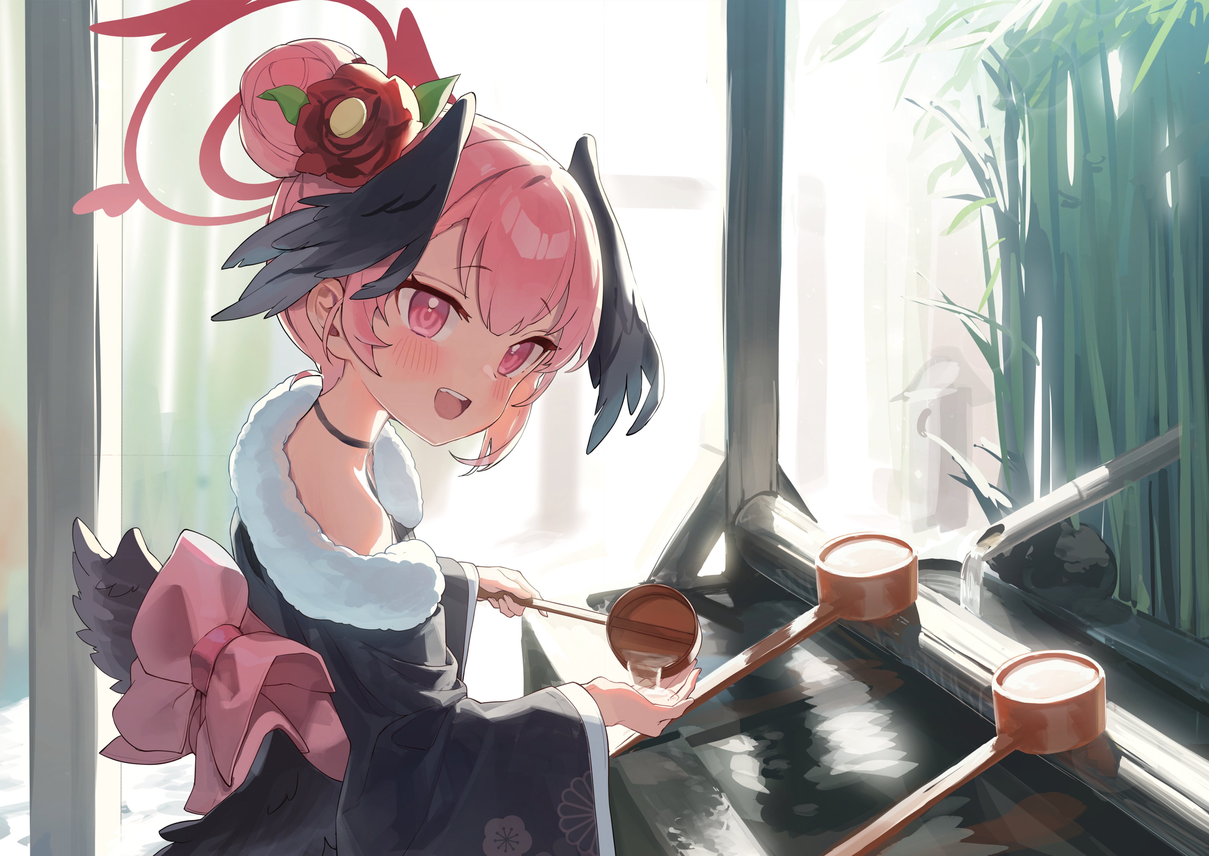 bada (jksh5056) blue archive shimoe koharu halo kimono wings | #1137933 ...