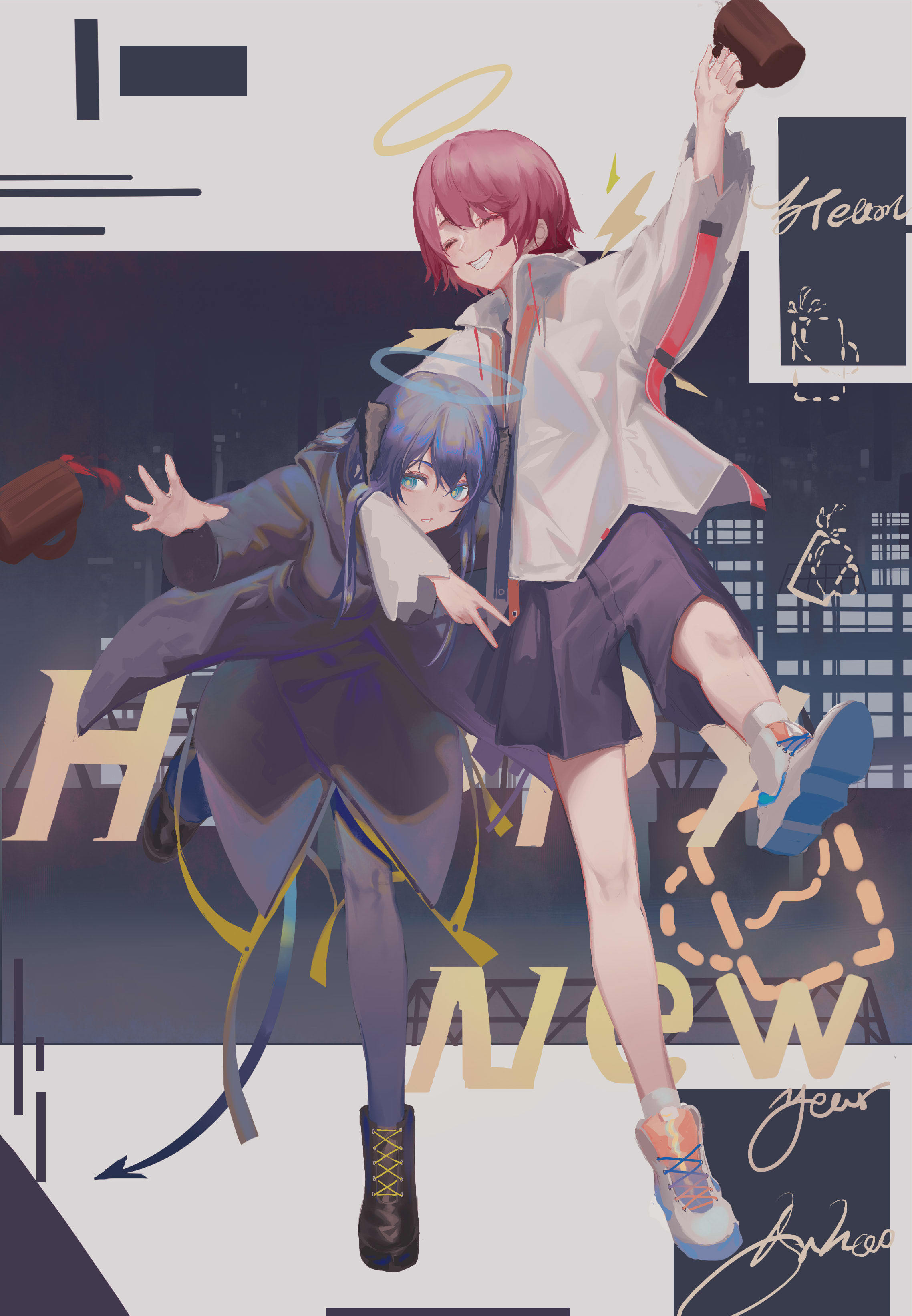 anhao1224 arknights exusiai (arknights) mostima (arknights) angel horns ...