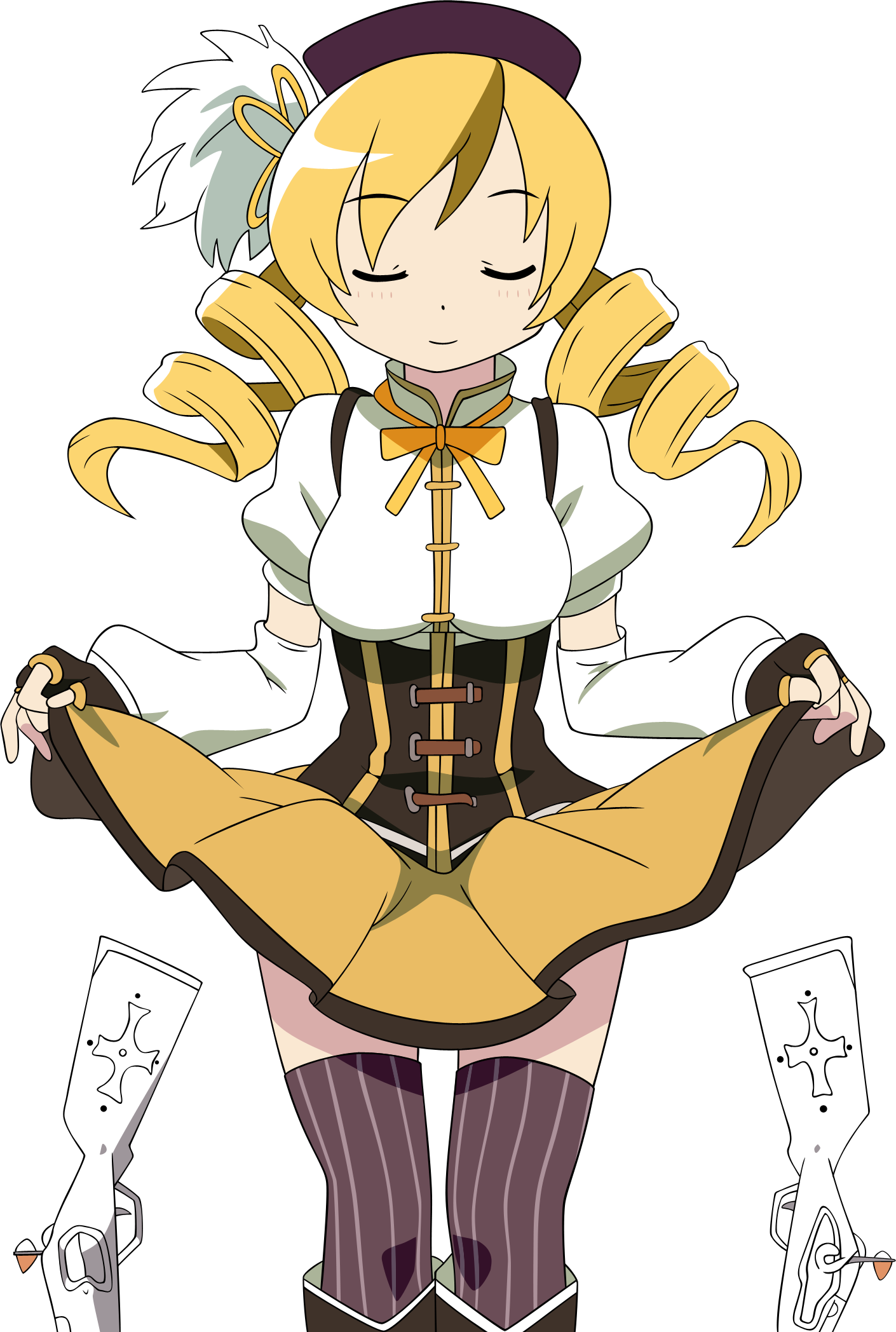 puella magi madoka magica tomoe mami thighhighs transparent png vector ...