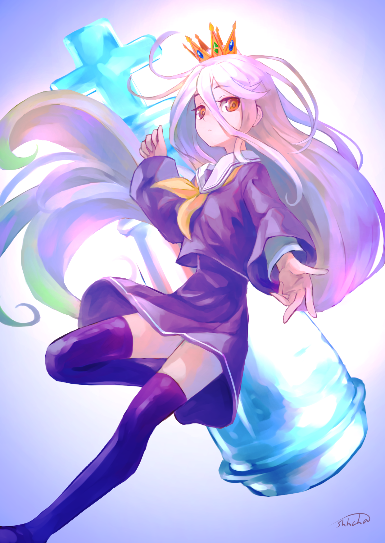 shhcha no game no life shiro (no game no life) seifuku skirt lift ...