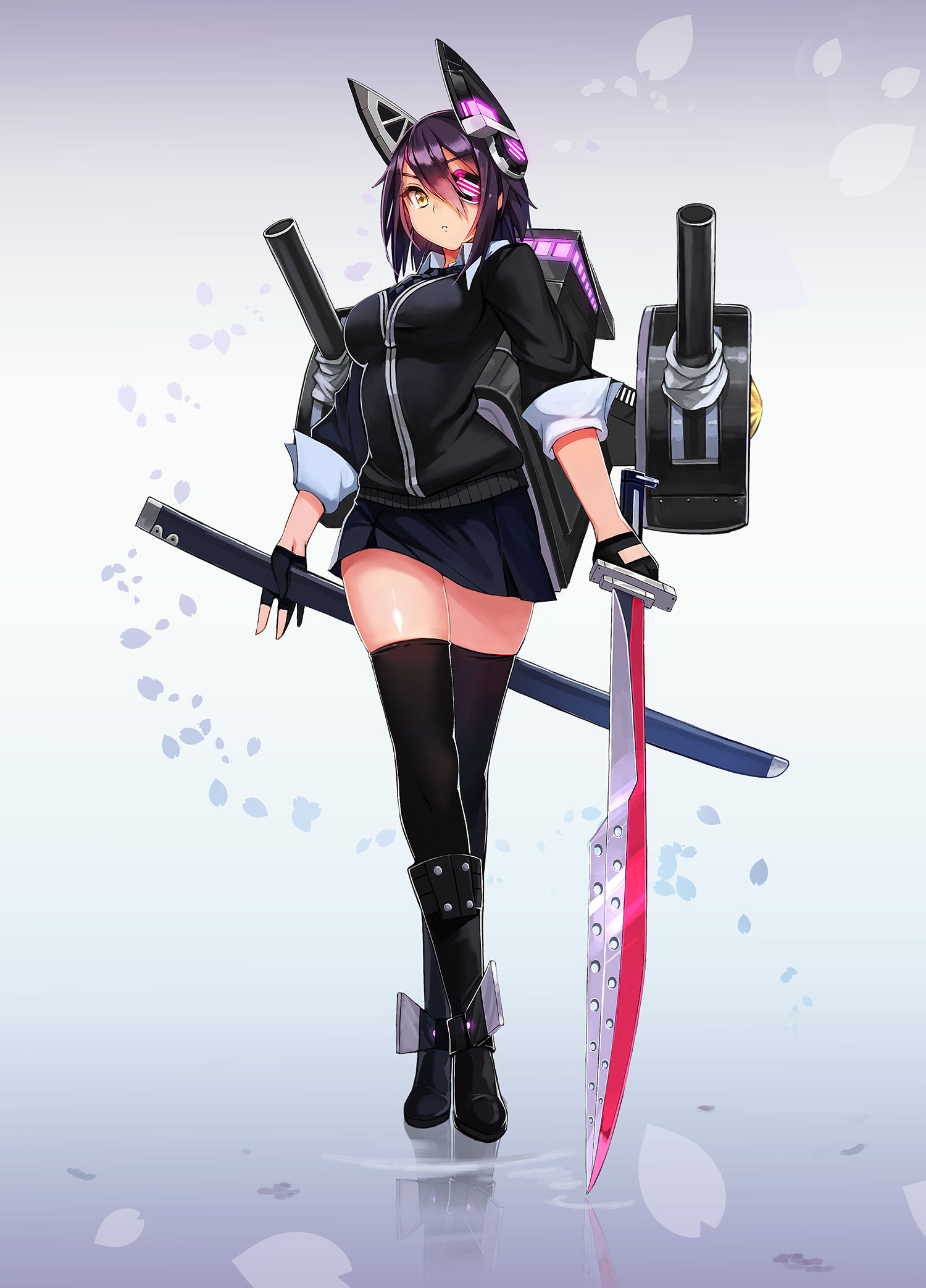 anti (0324) kantai collection tenryuu (kancolle) eyepatch sword ...