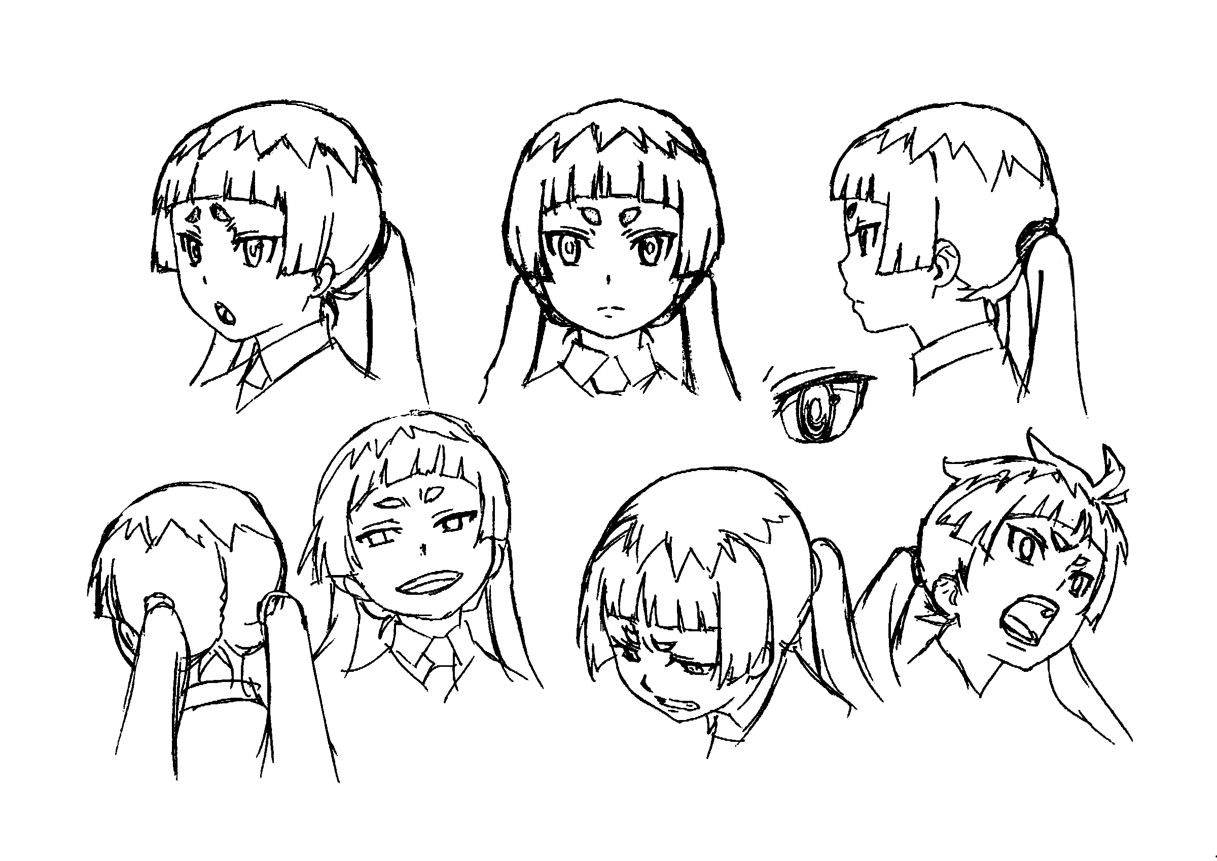 sasaki keigo ao no exorcist kamiki izumo character design line art ...