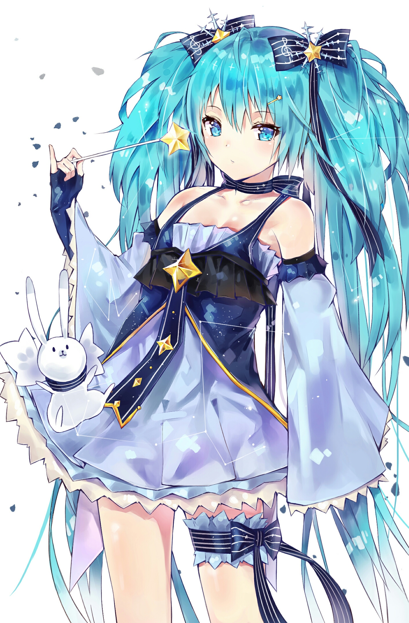 tr (hareru) vocaloid hatsune miku yuki miku cleavage dress garter ...