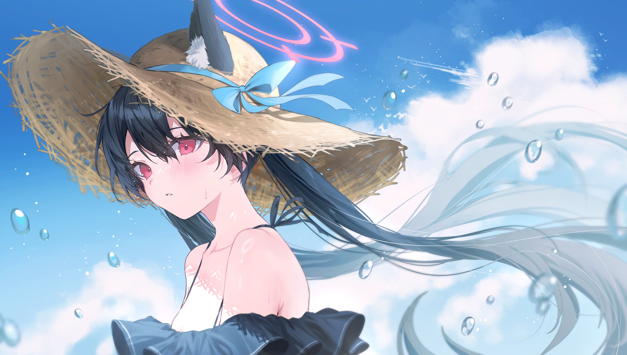 harui (hr x9 ) blue archive kuromi serika animal ears bikini top halo ...