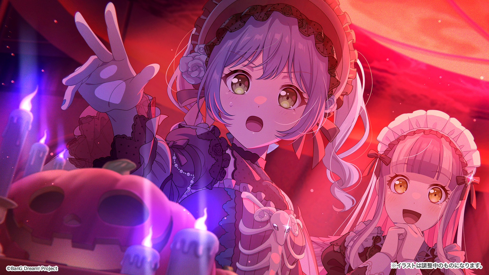 bang dream! asahi rokka nyuubara reona game cg gothic lolita halloween ...
