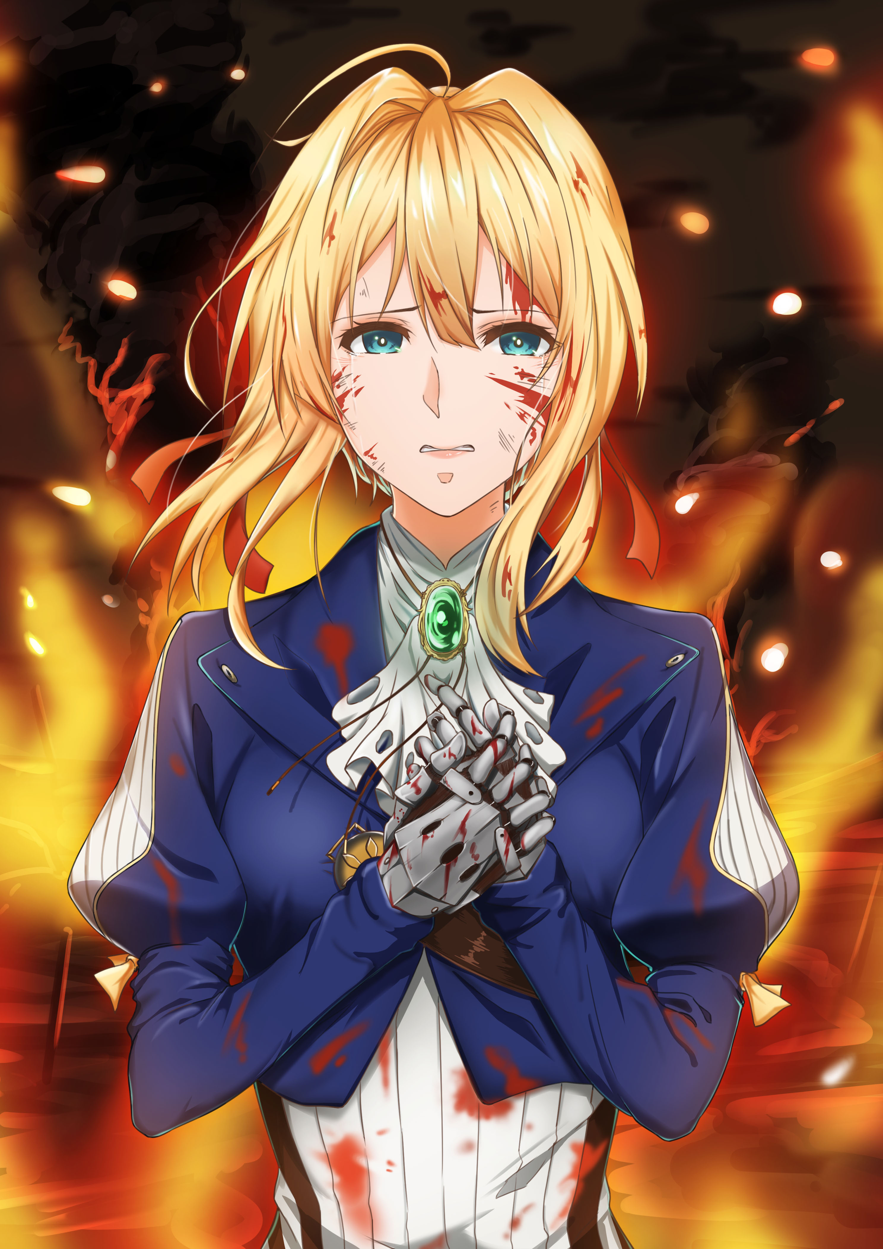 stock-world violet evergarden violet evergarden (character) blood mecha ...