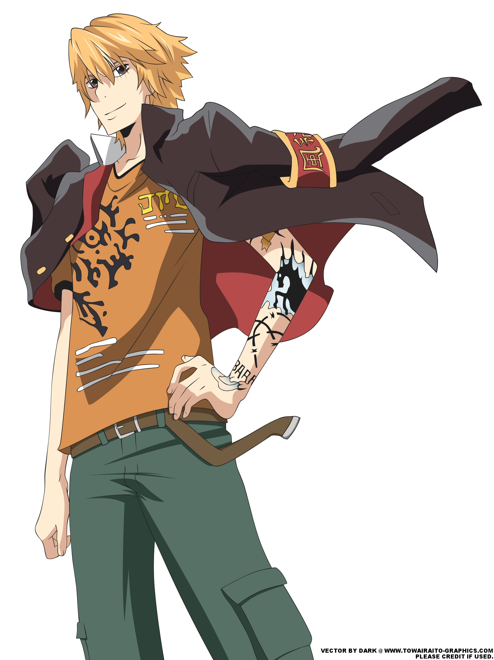 katekyo hitman reborn! dino male transparent png vector trace watermark ...