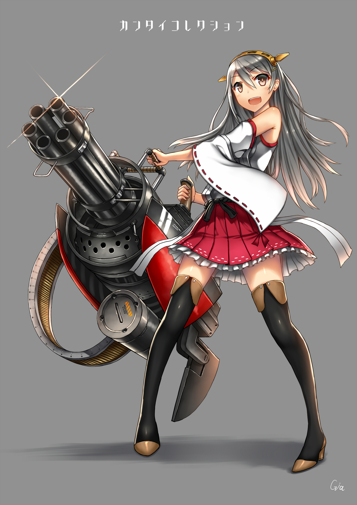gia kantai collection haruna (kancolle) gun thighhighs | #293557 | yande.re