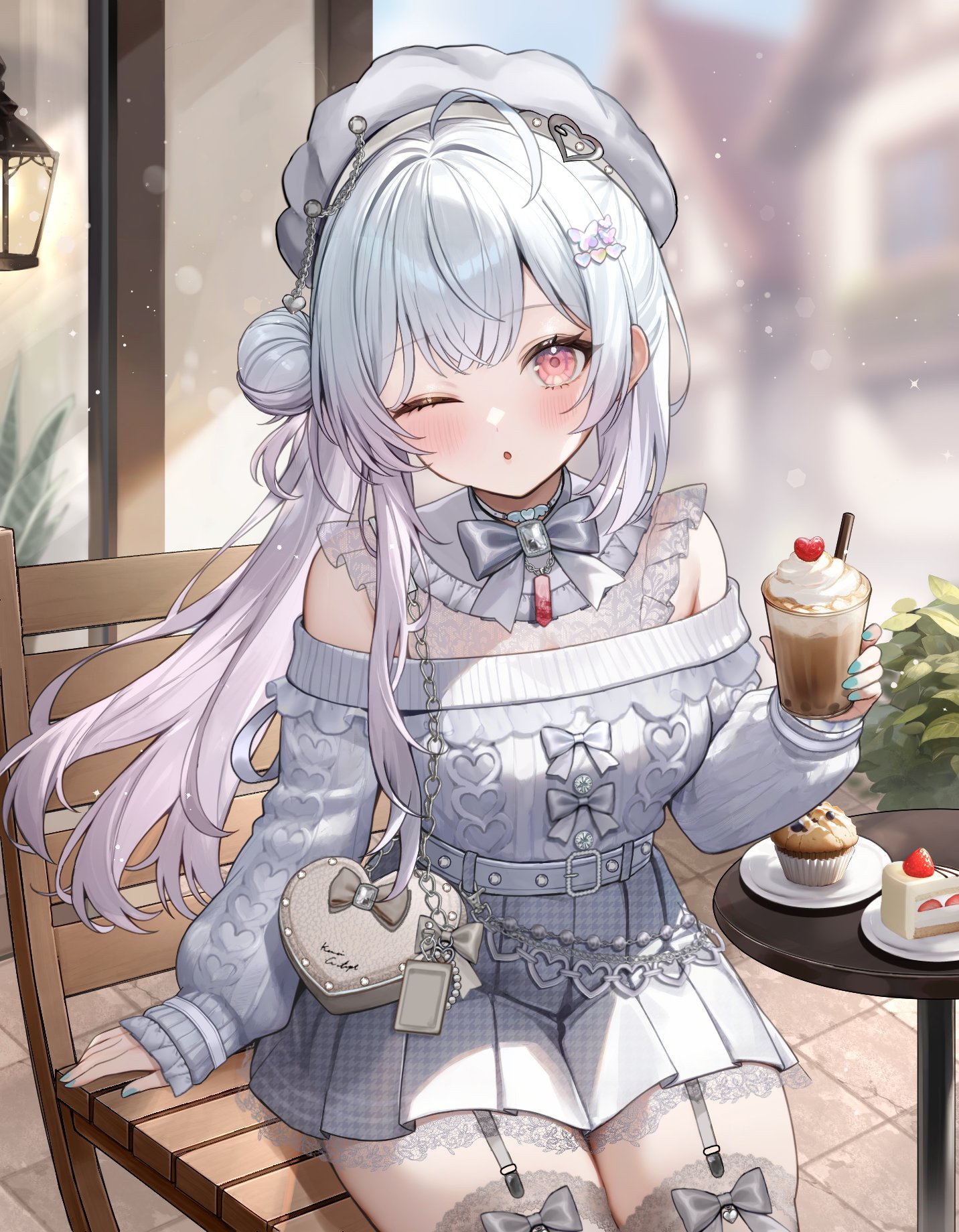 aria (ariacue) vrchat no bra see through stockings sweater thighhighs ...