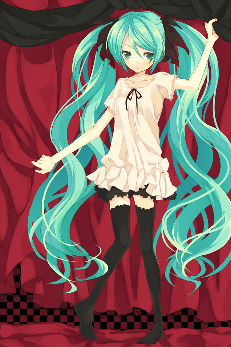 reitei vocaloid world is mine (vocaloid) hatsune miku dress thighhighs ...