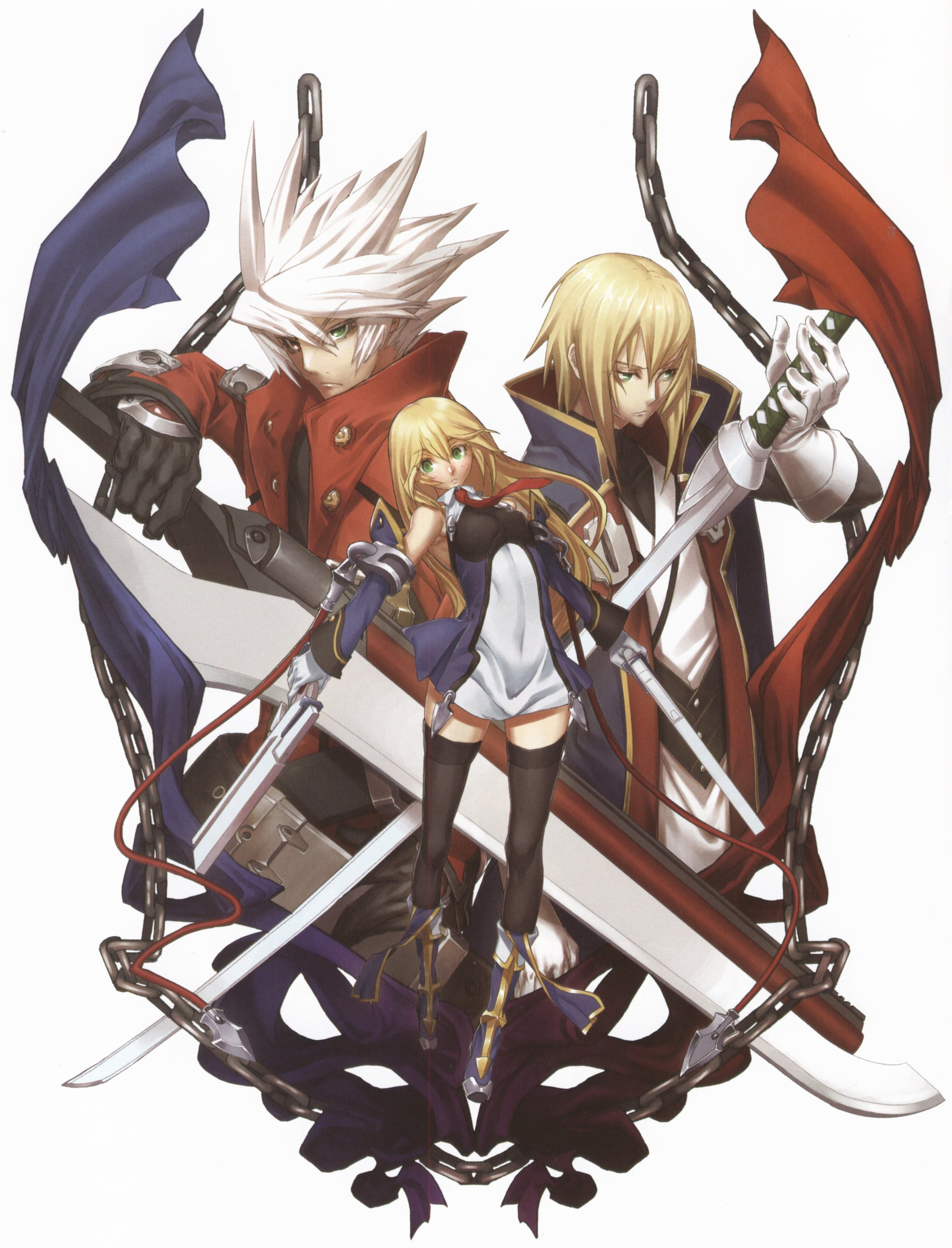 blazblue kisaragi jin noel vermillion ragna the bloodedge thighhighs ...