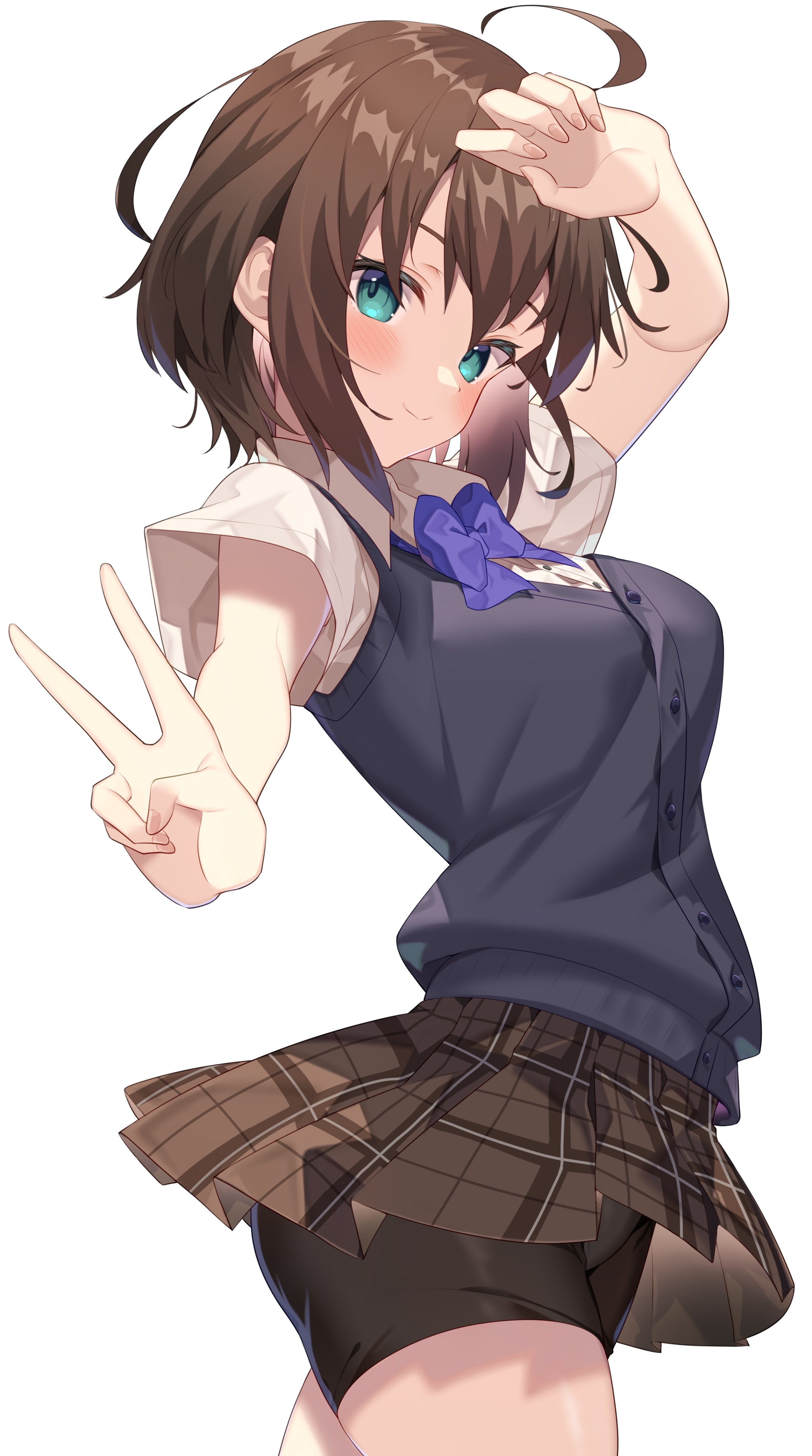 jun (aousa0328) bike shorts seifuku skirt lift sweater thighhighs ...