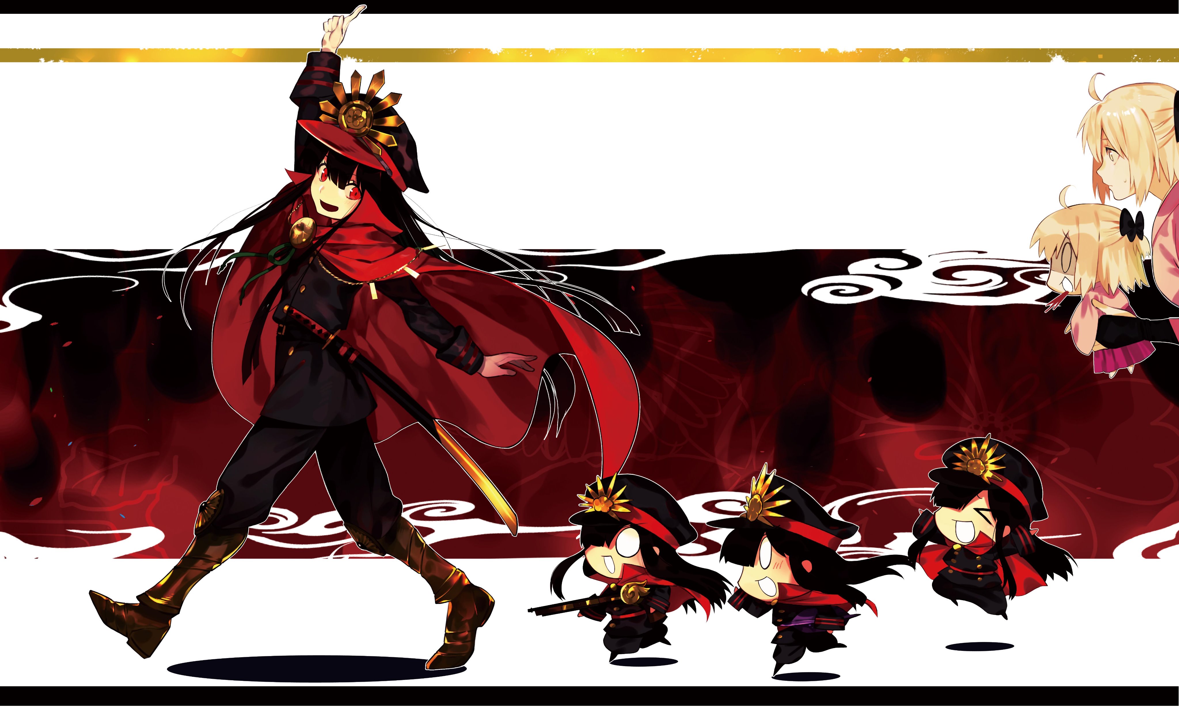 ya 4004 fate/grand order oda nobunaga (fate) okita souji (fate) chibi ...