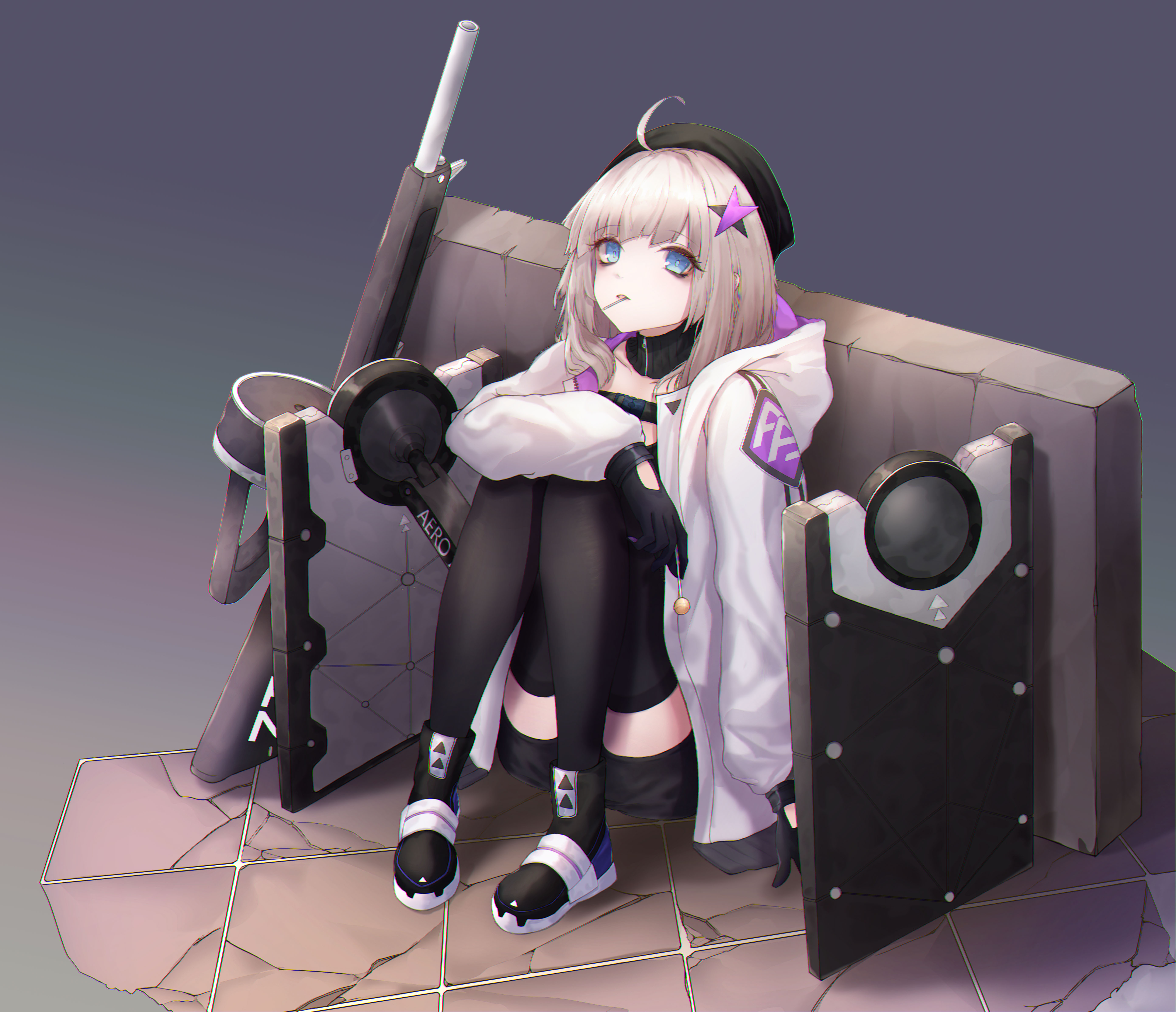 ita (itta) girls frontline aa-12 (girls frontline) gun thighhighs ...