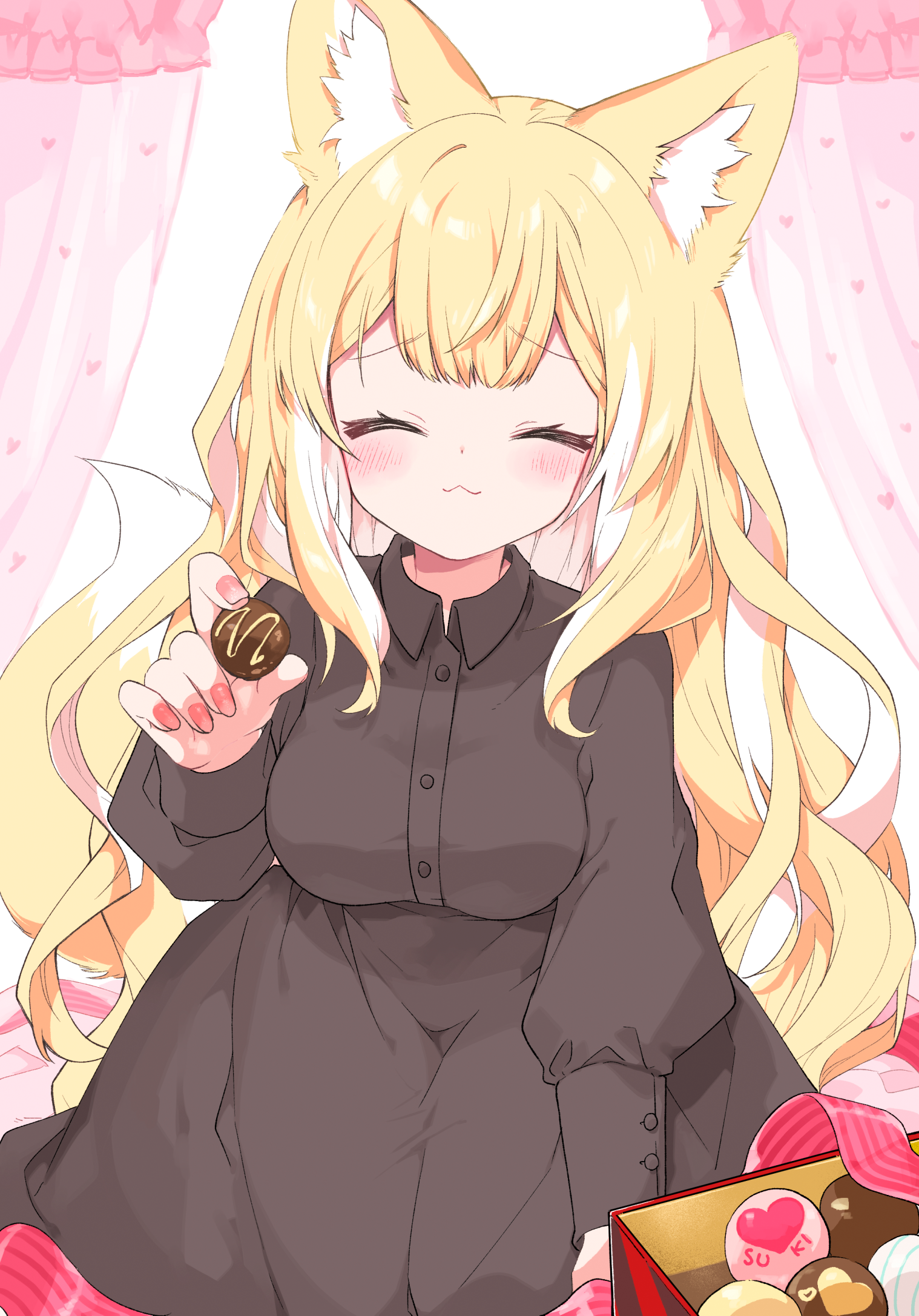 kamiyoshi rika animal ears dress kitsune tail valentine | #1249427 ...