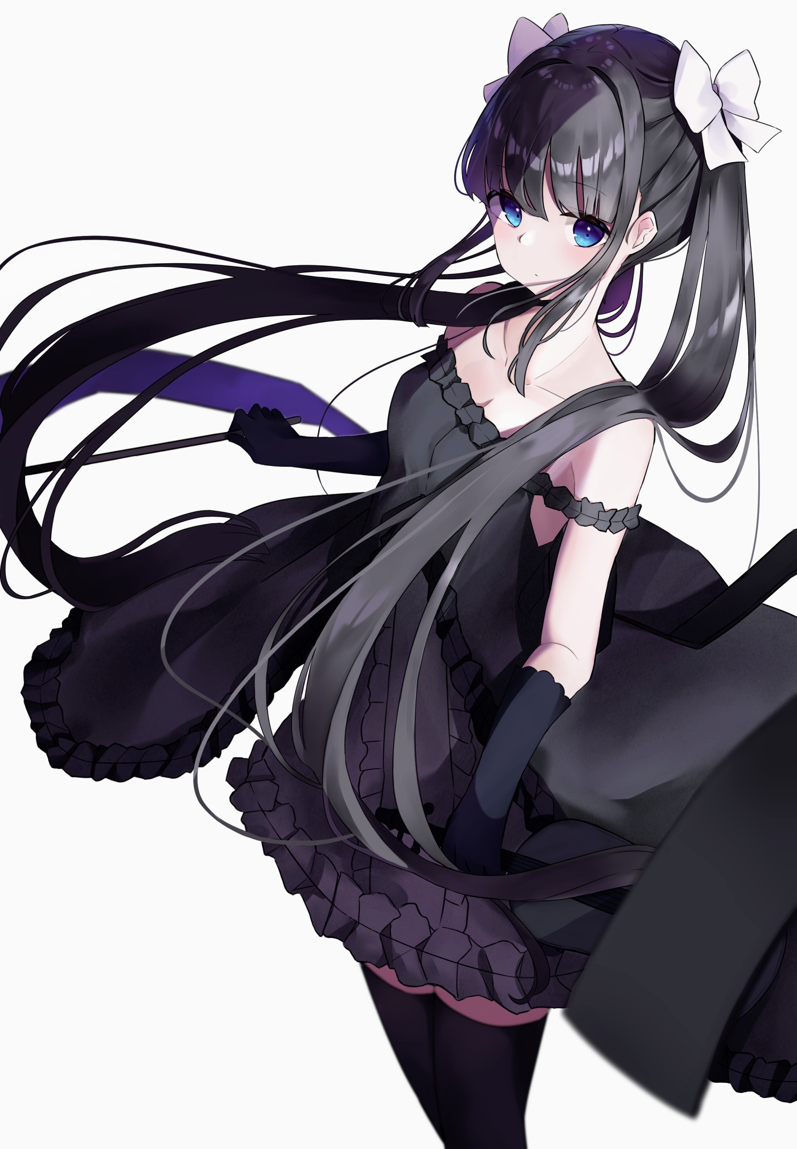 tsuchi (tsuchi clear) arcaea tairitsu (arcaea) dress no bra thighhighs ...