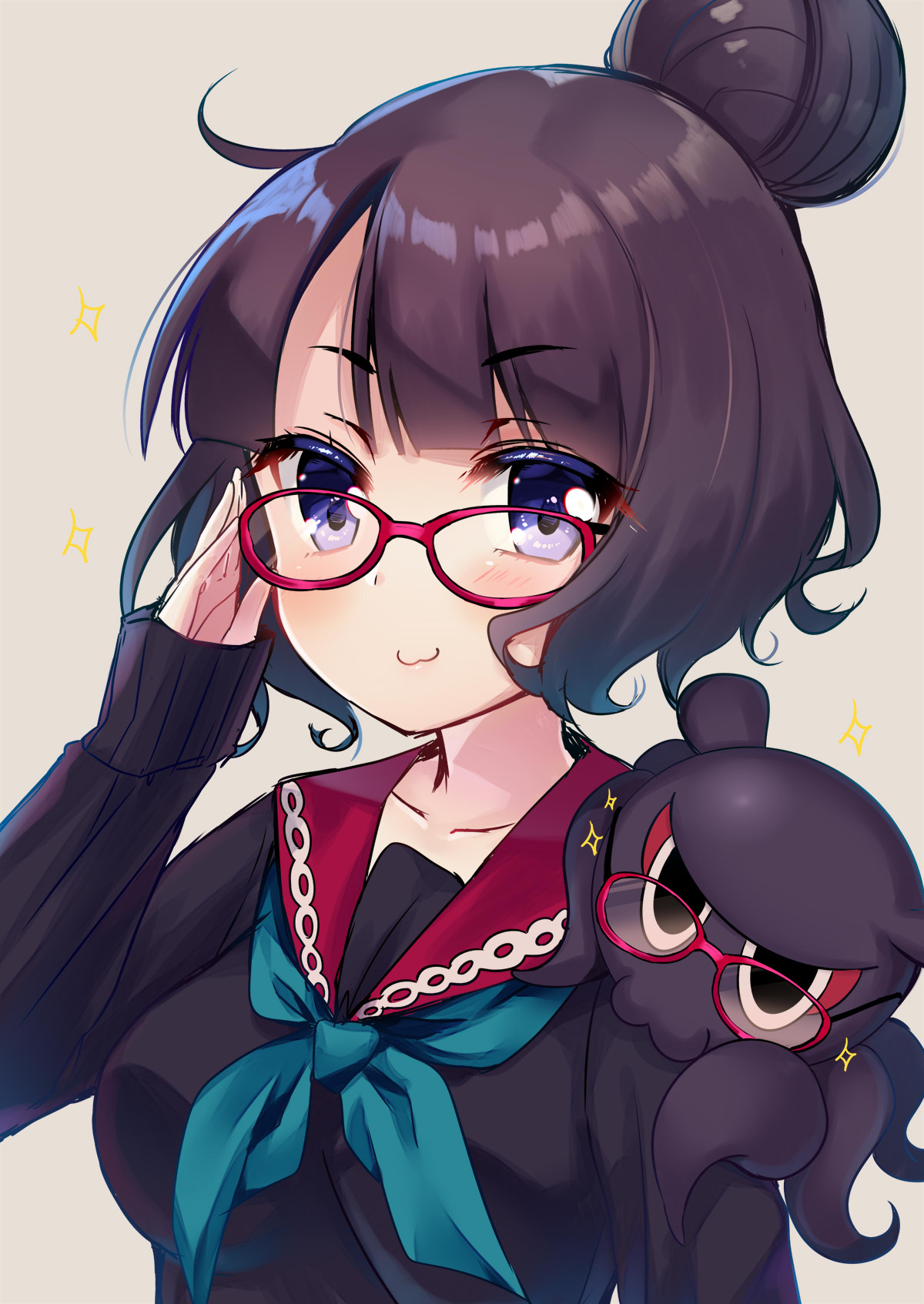 ko yu fate/grand order katsushika hokusai (fate) megane seifuku sweater ...