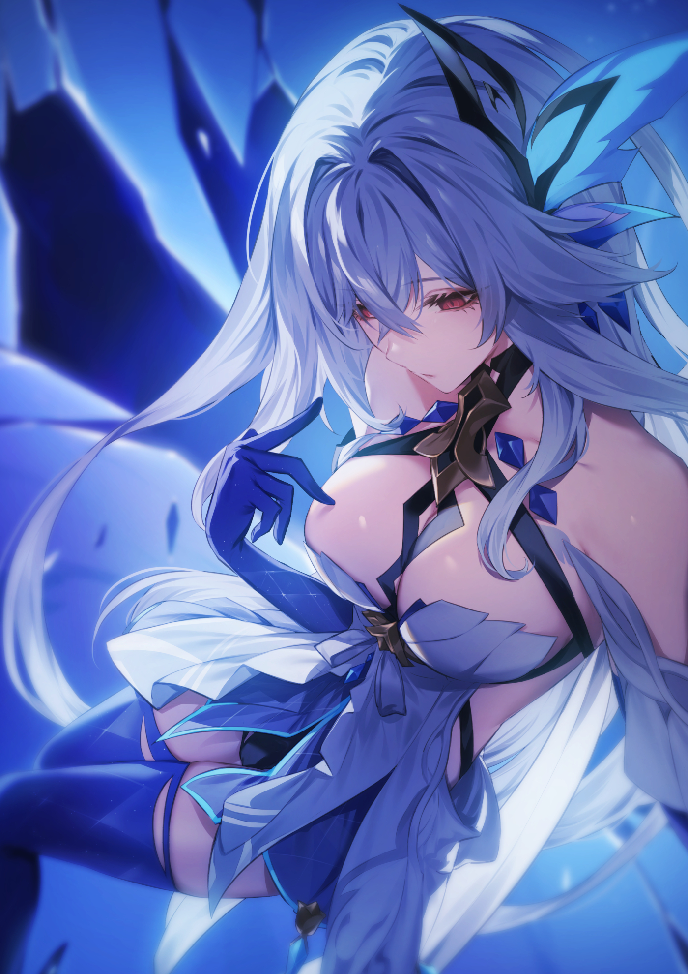 genyaky genshin impact skirk dress no bra thighhighs | #1246457 | yande.re