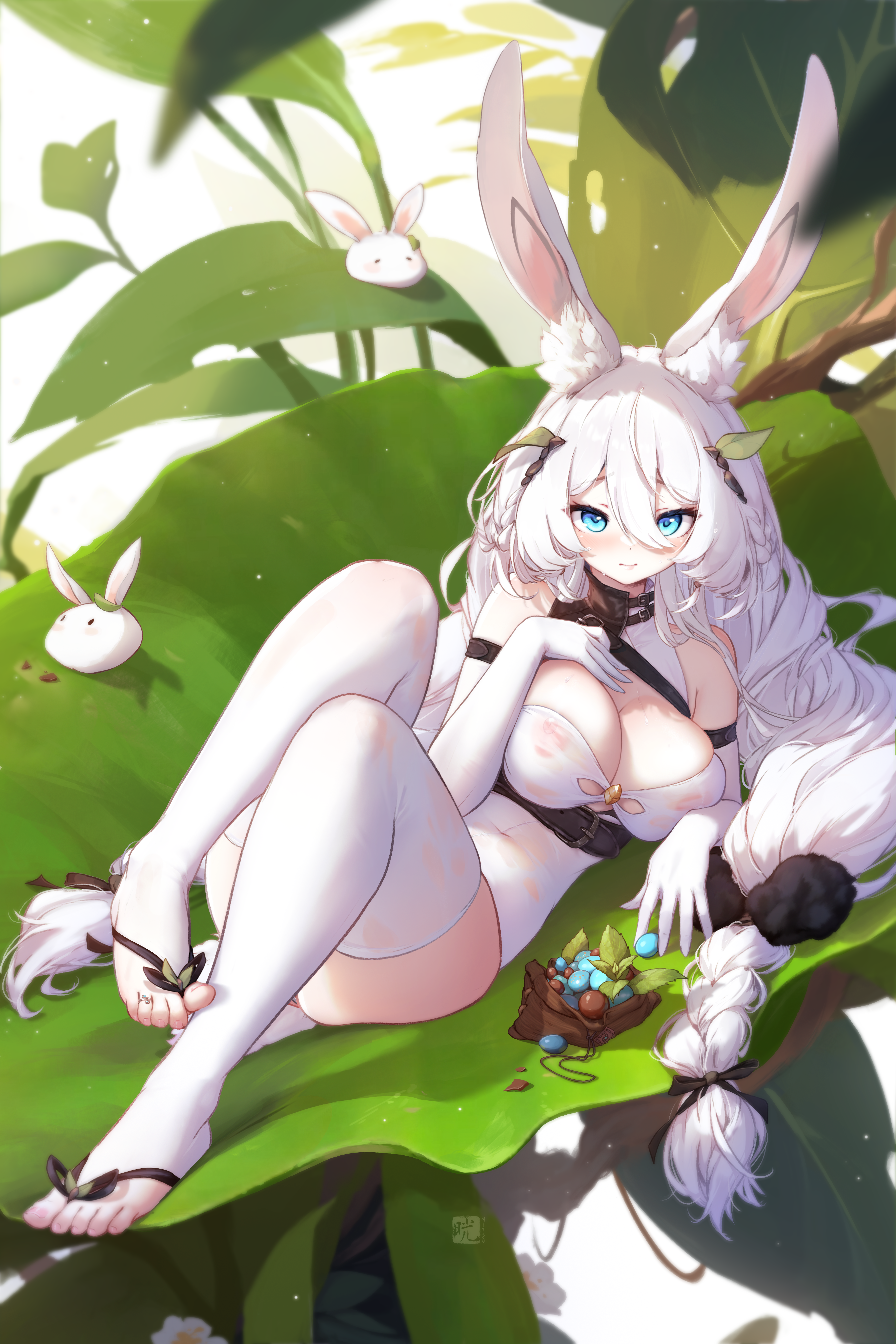 mitsu (mitsu art) animal ears areola bunny ears bunny girl erect ...