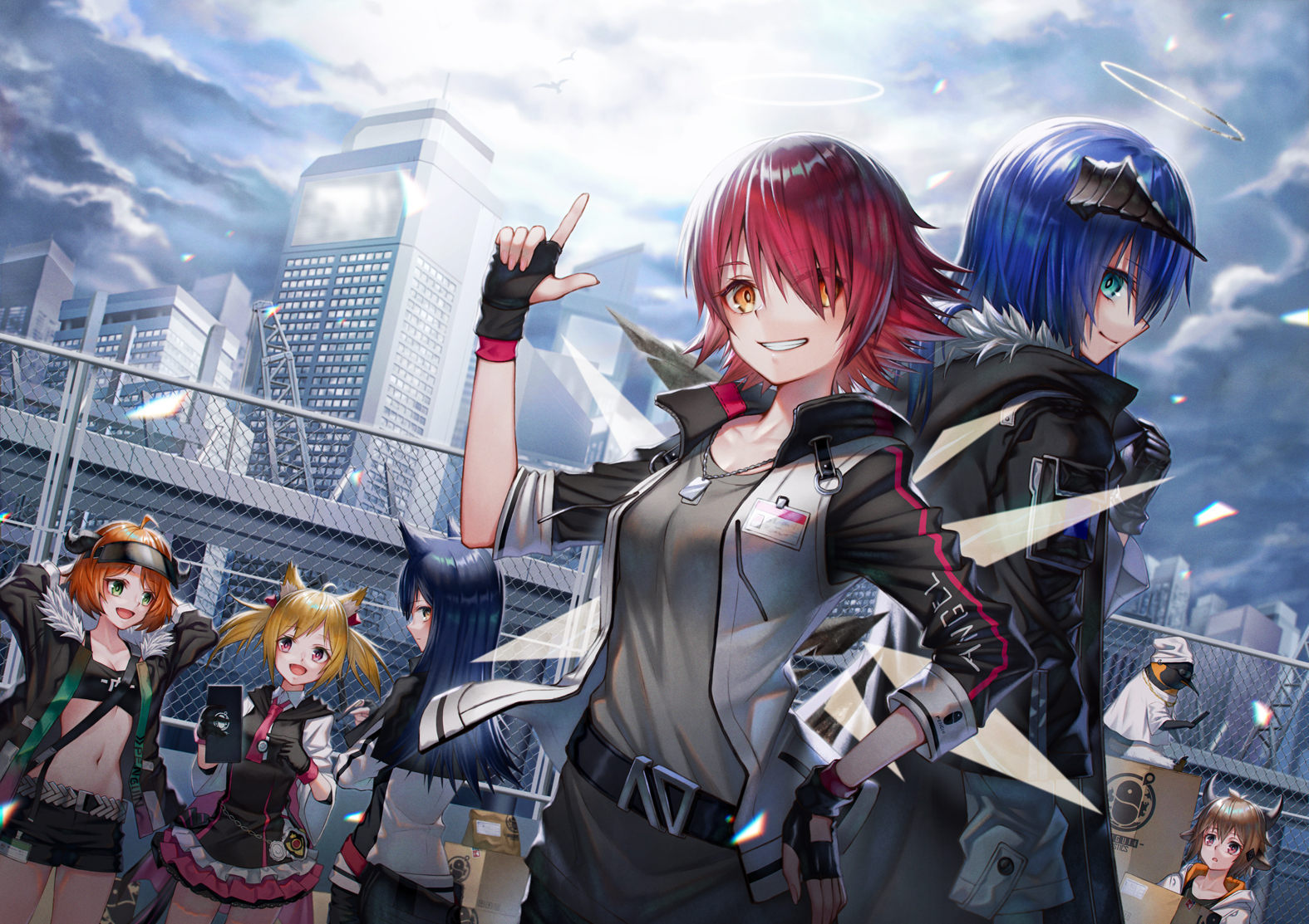 sho (sumika) arknights bison (arknights) croissant (arknights) exusiai ...