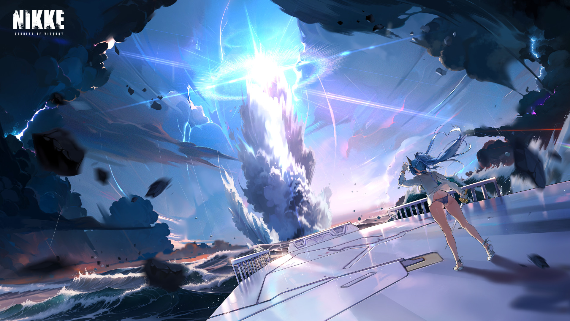 pinkmill nikke the goddess of victory helm (nikke) ass bikini landscape ...