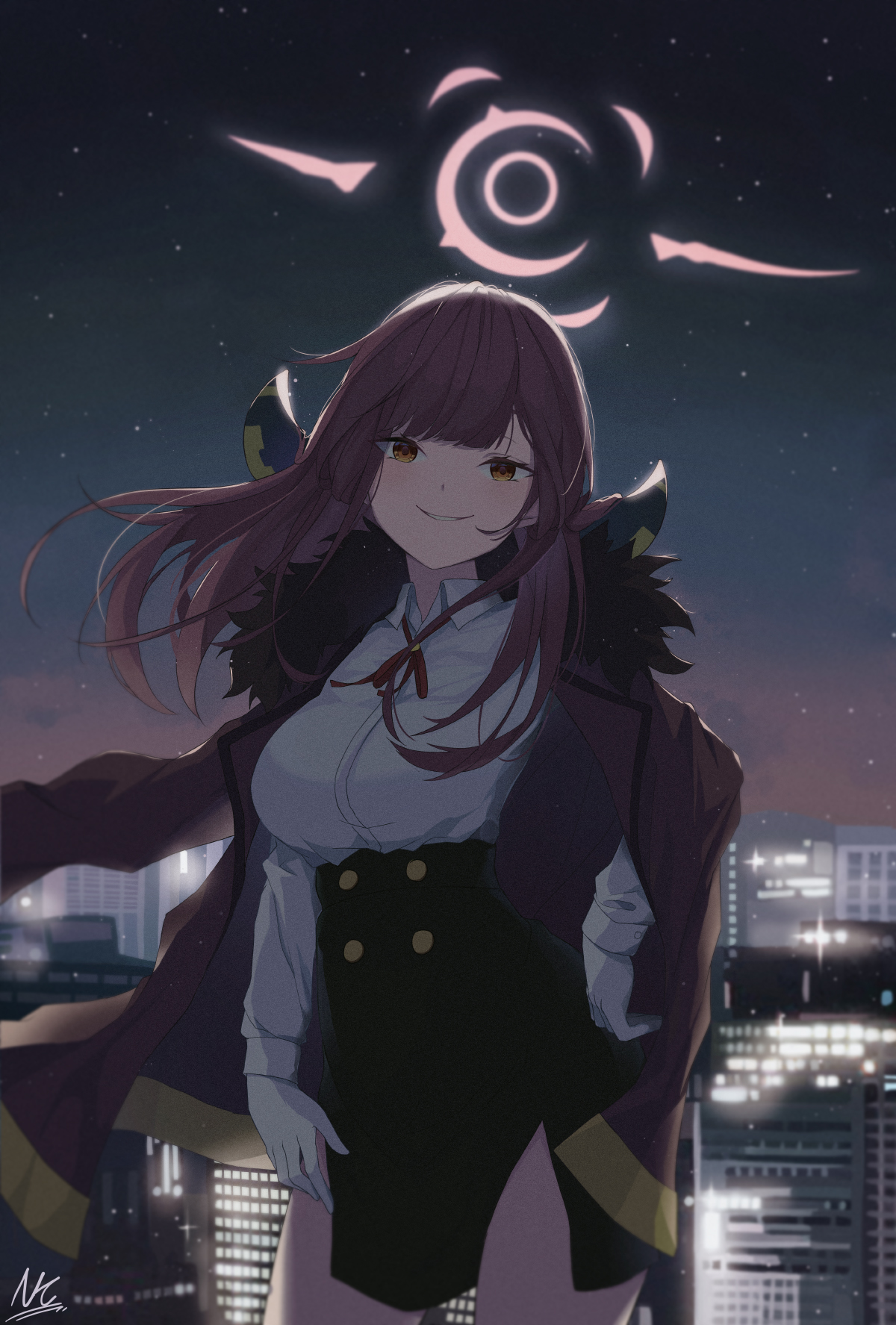 blue archive rikuhachima aru angel dress shirt horns | #800038 | yande.re