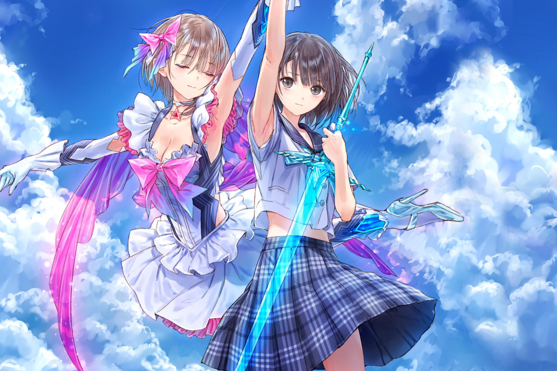 gust (company) kishida mel blue reflection shirai hinako cleavage dress ...