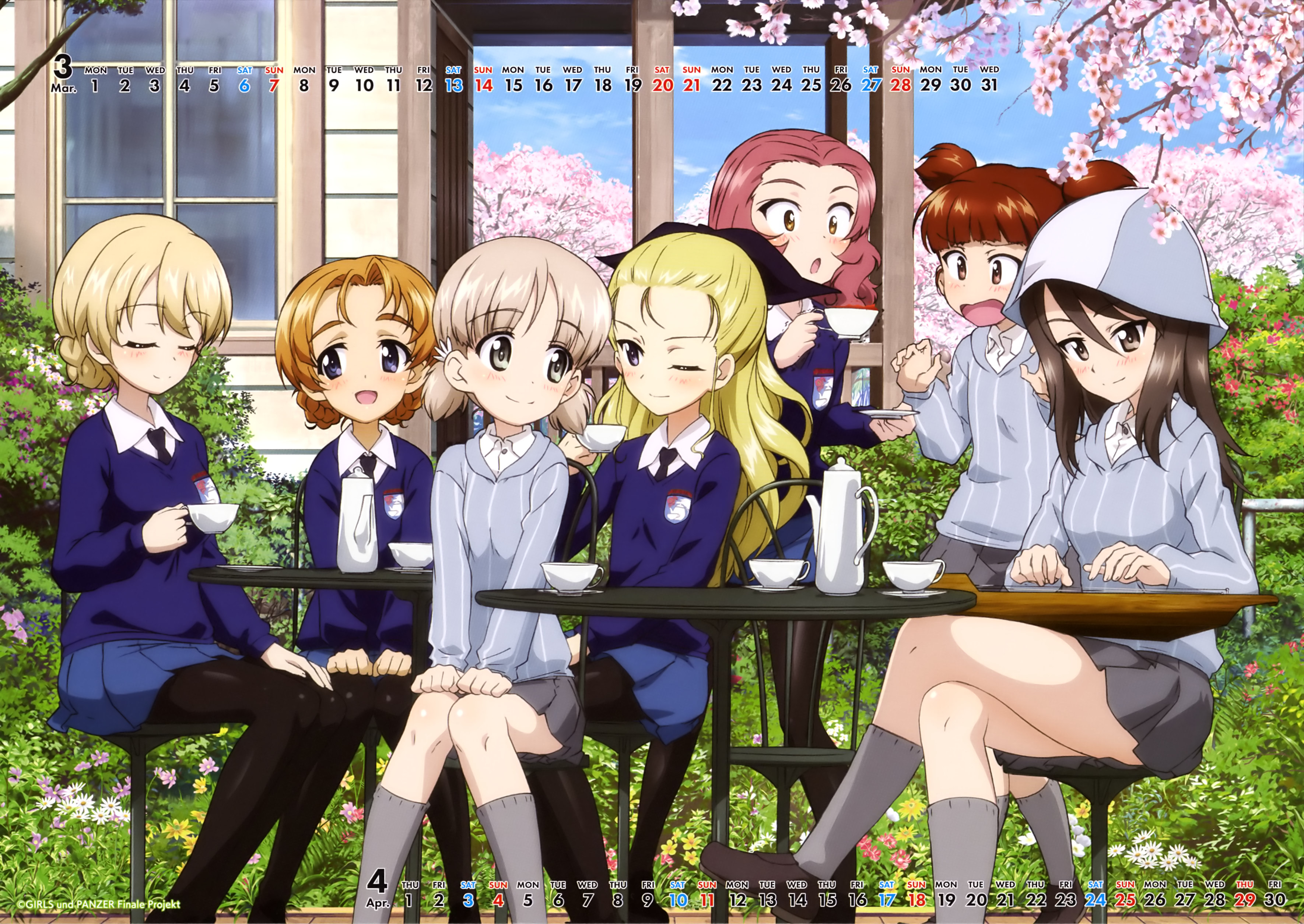 girls und panzer aki (girls und panzer) assam darjeeling mika (girls ...