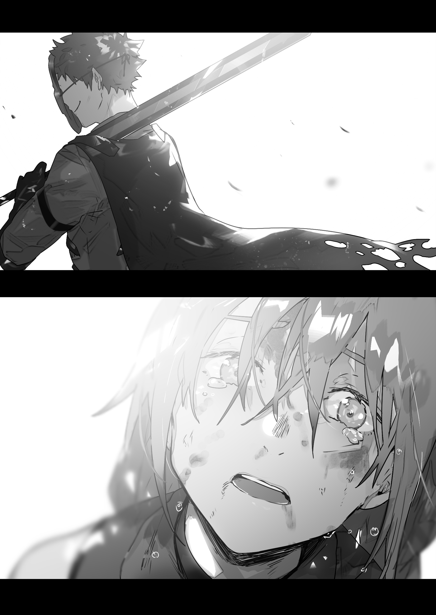 shirai eiri hai to gensou no grimgar ranta yume (grimgar) monochrome ...