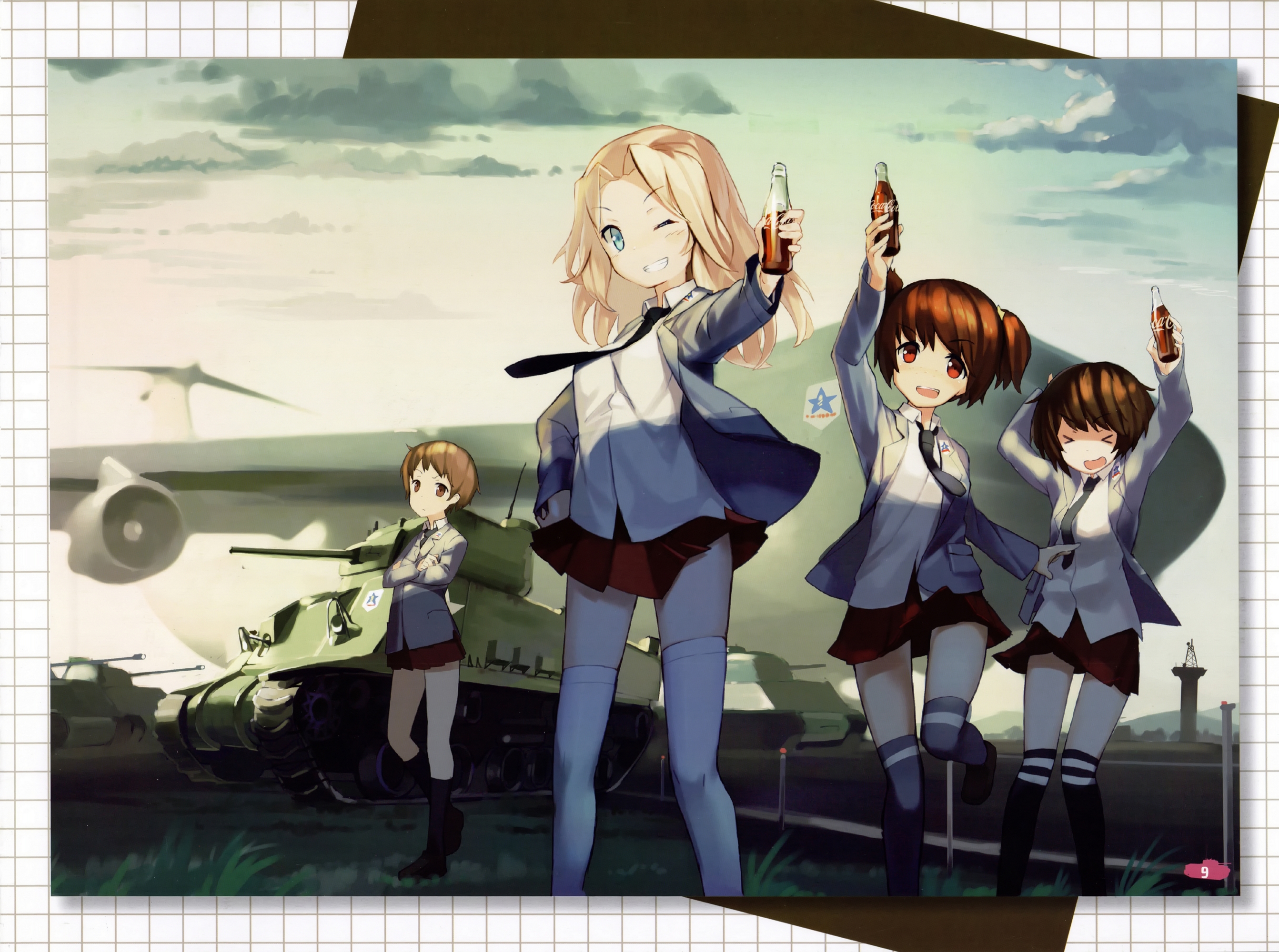 zhongye yu girls und panzer akiyama yukari alisa (girls und panzer) kay ...