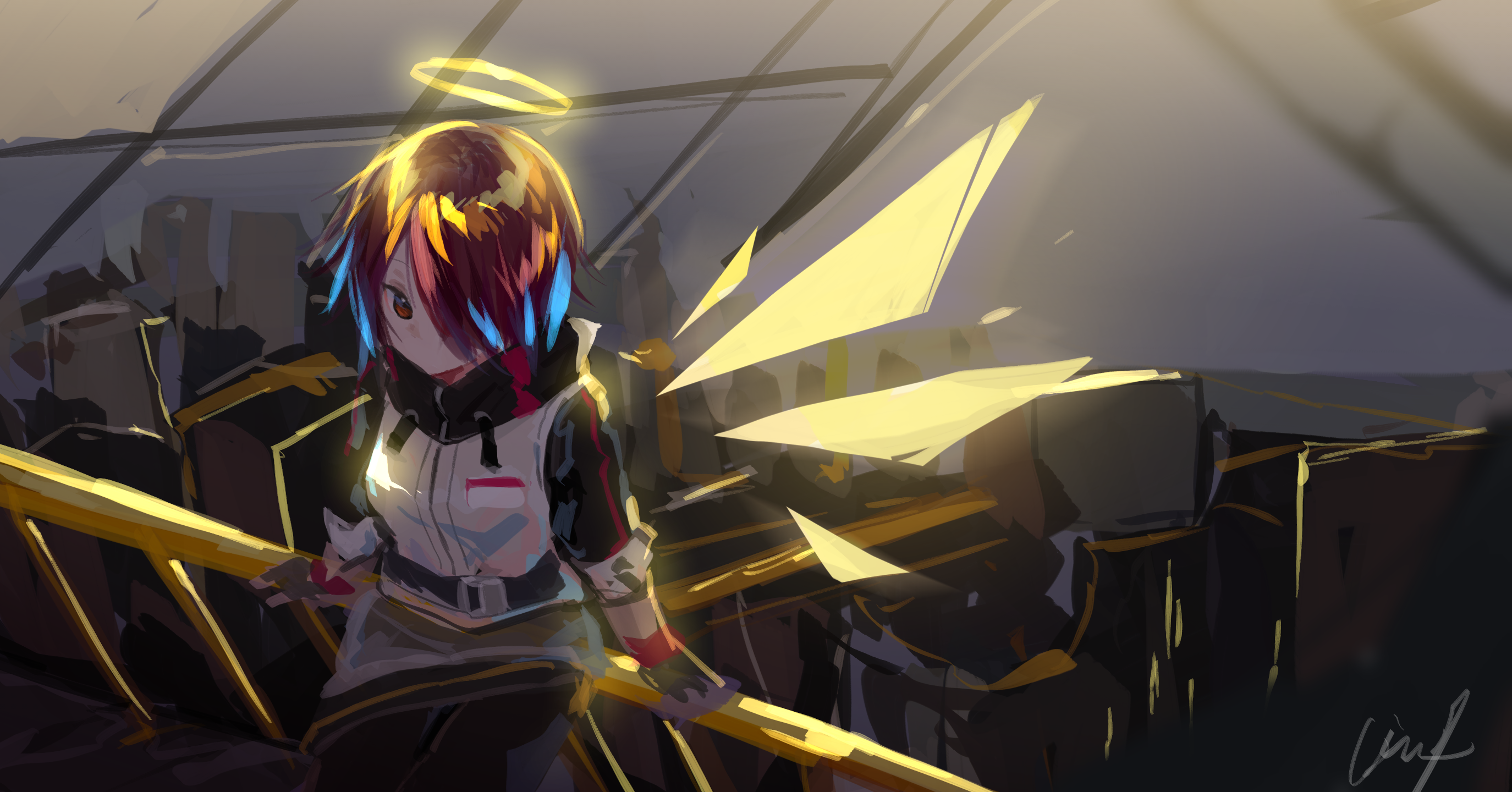 urim (paintur) arknights exusiai (arknights) angel pantyhose wings ...