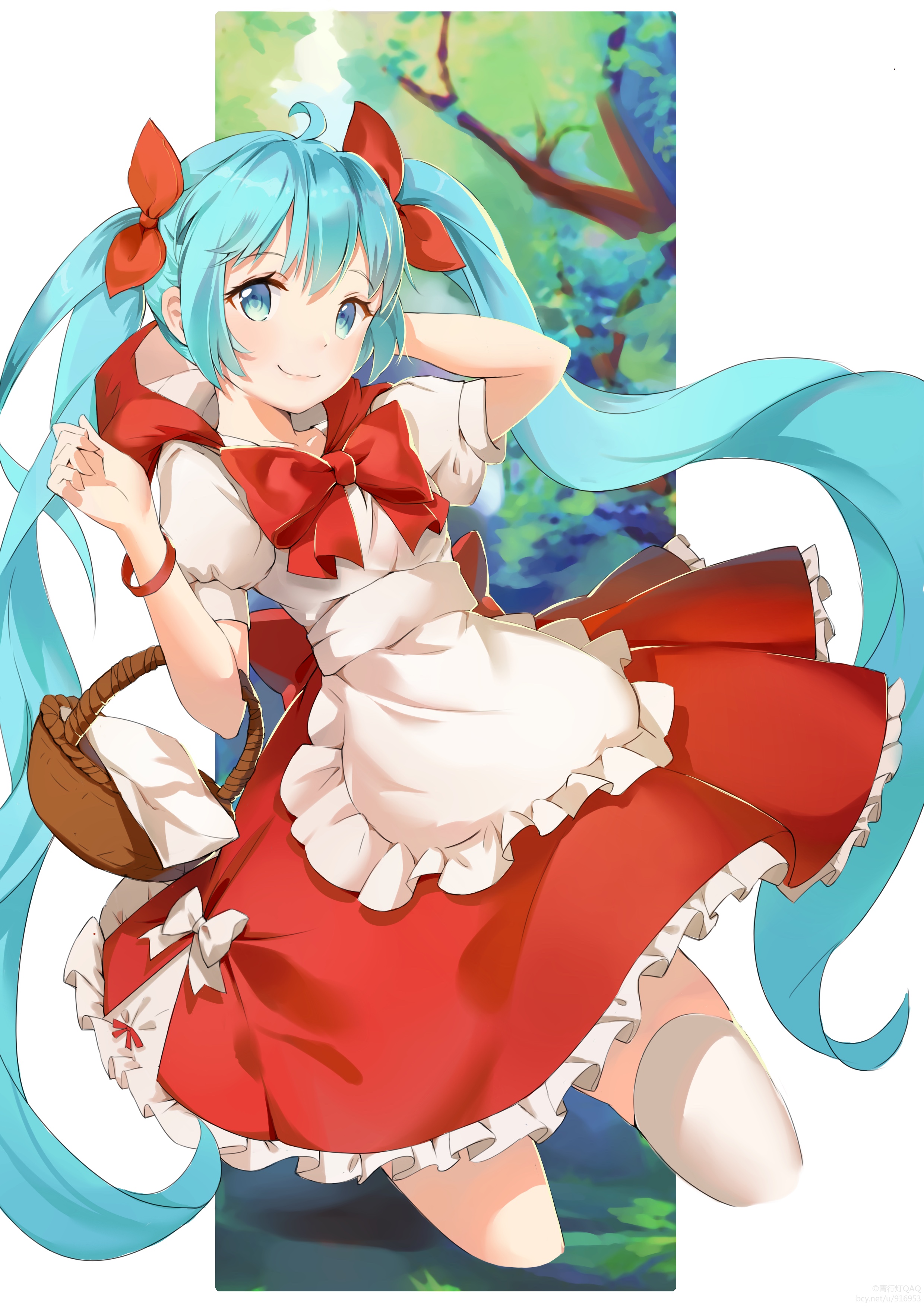 blue lantern qaq vocaloid hatsune miku little red riding hood ...