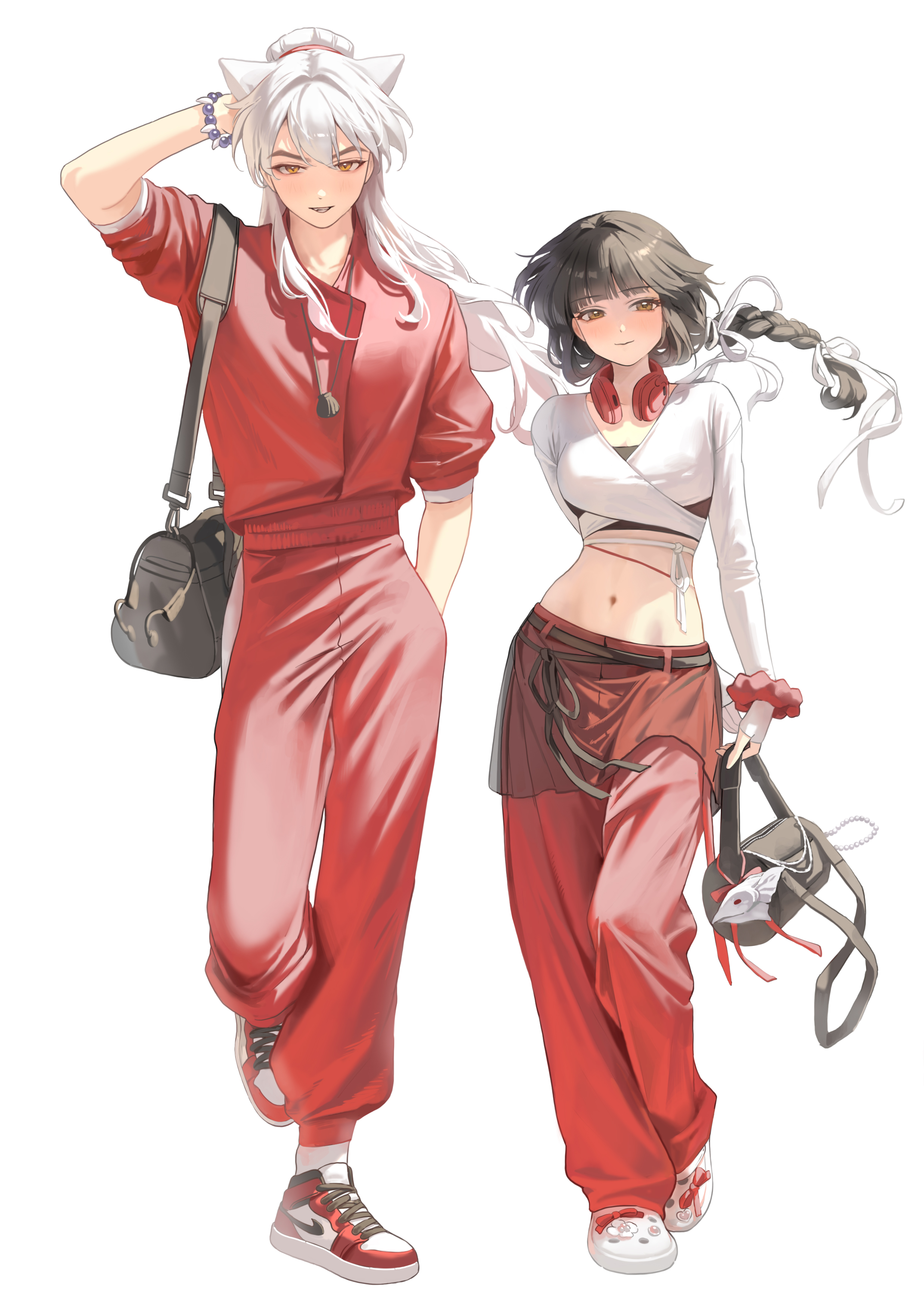 bangsom inuyasha inuyasha (character) kikyou (inuyasha) animal ears ...