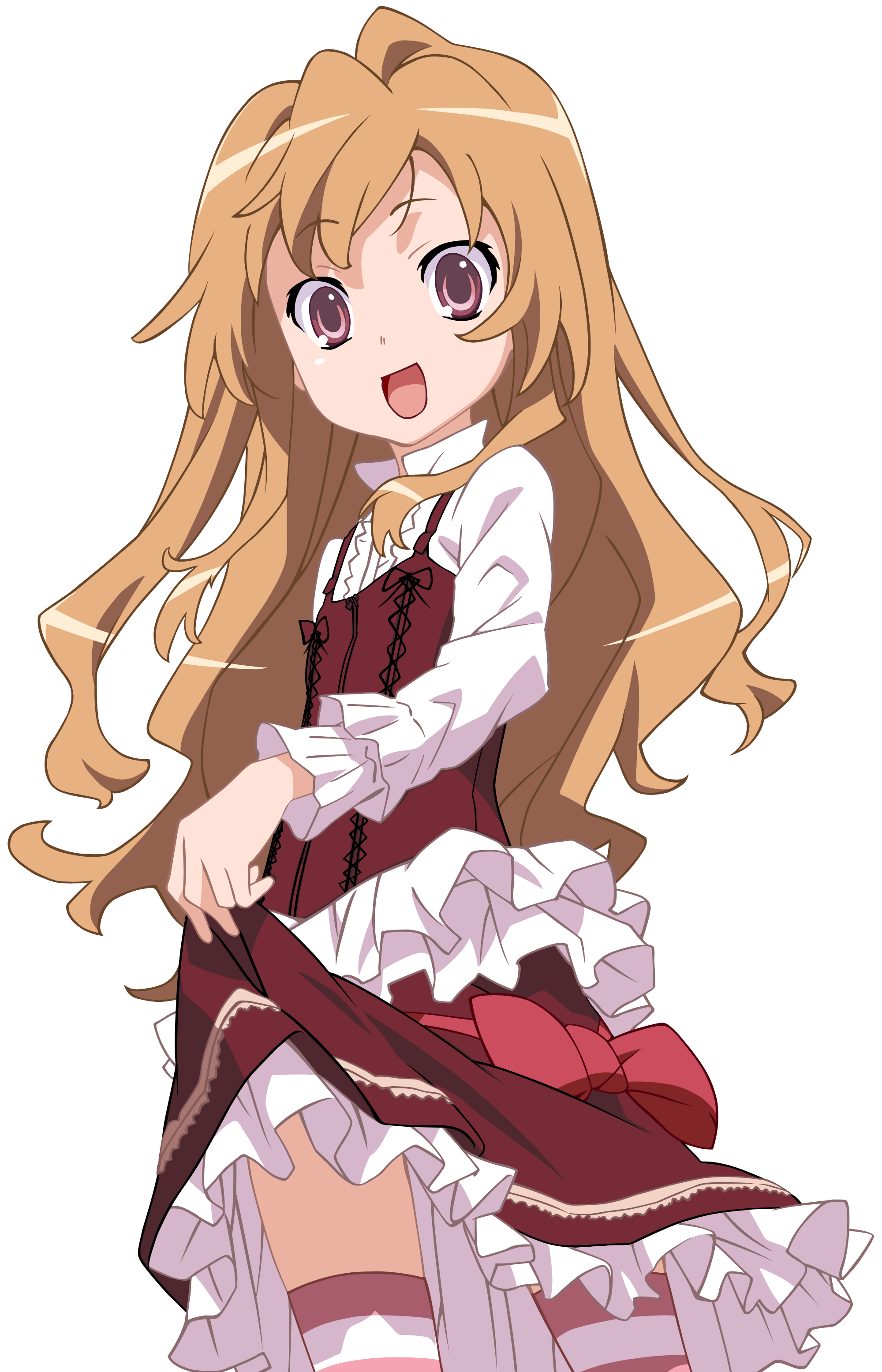 tanaka masayoshi toradora! aisaka taiga skirt lift thighhighs ...