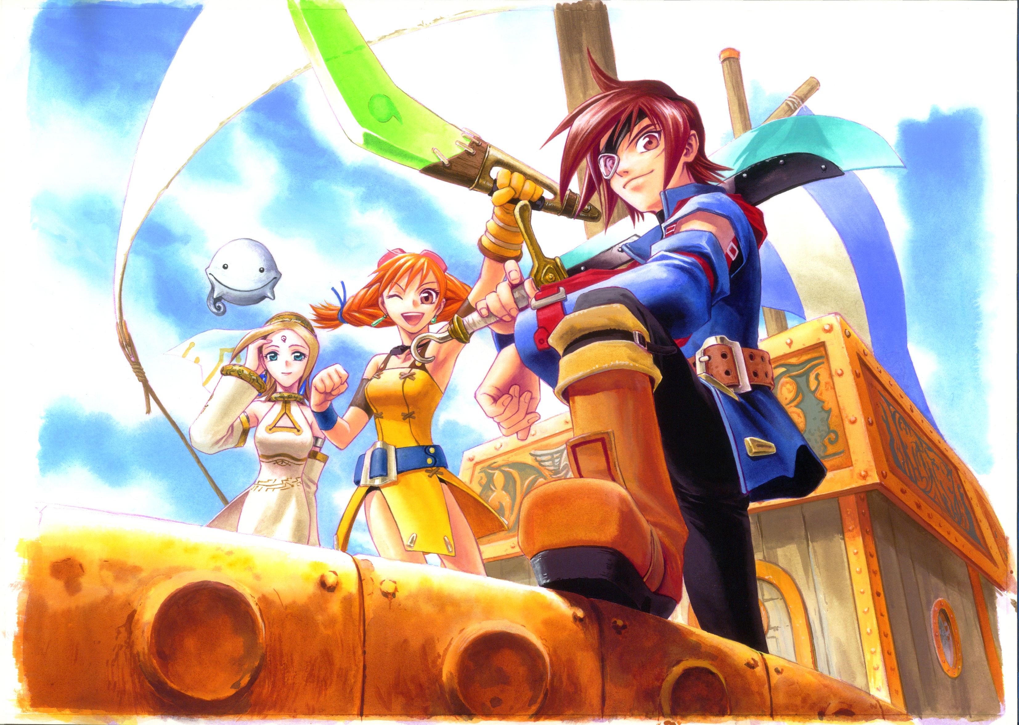 skies of arcadia aika (skies of arcadia) cupil fina vyse dress sword ...