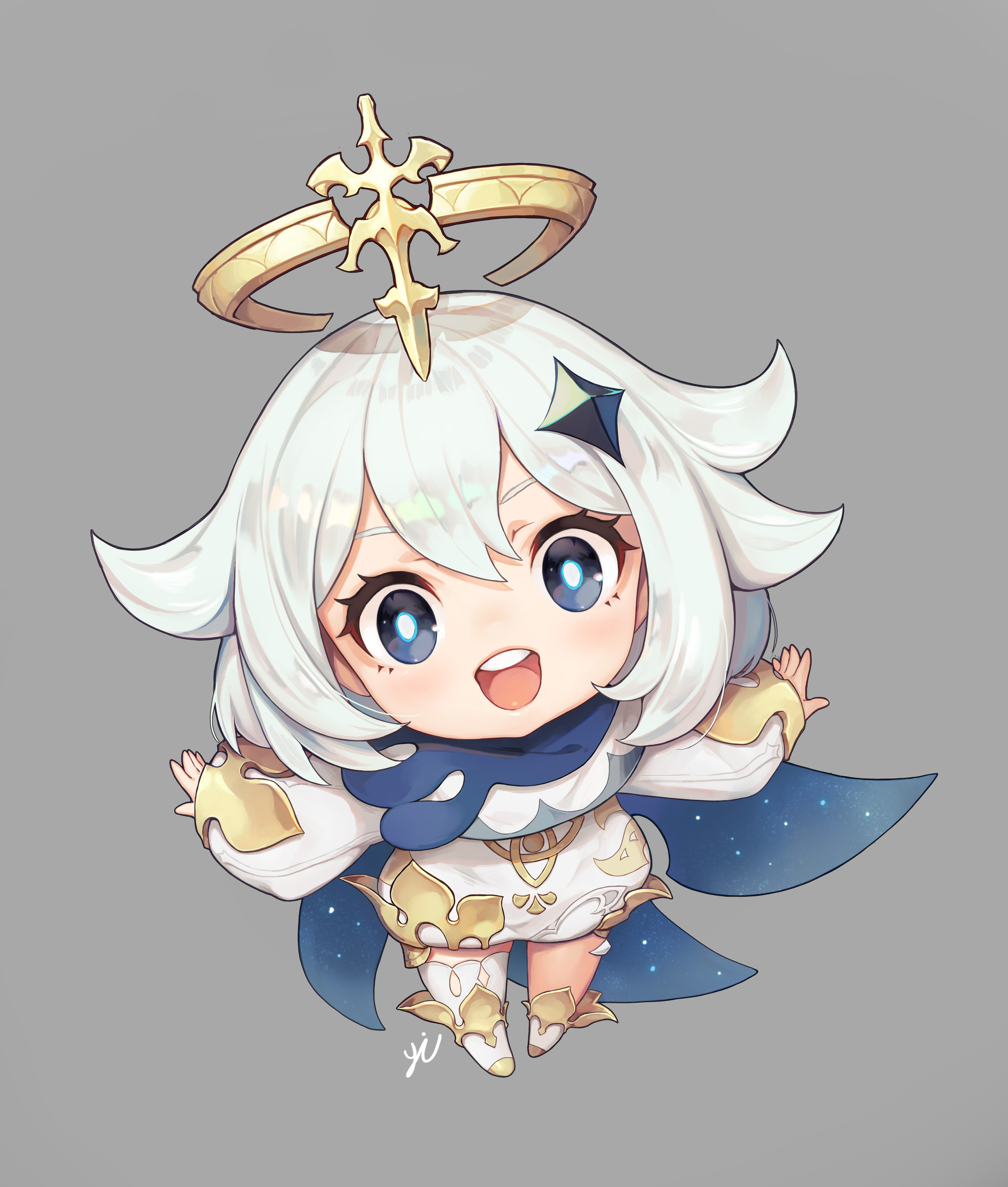 genshin impact paimon (genshin impact) chibi tagme thighhighs | #692431 ...