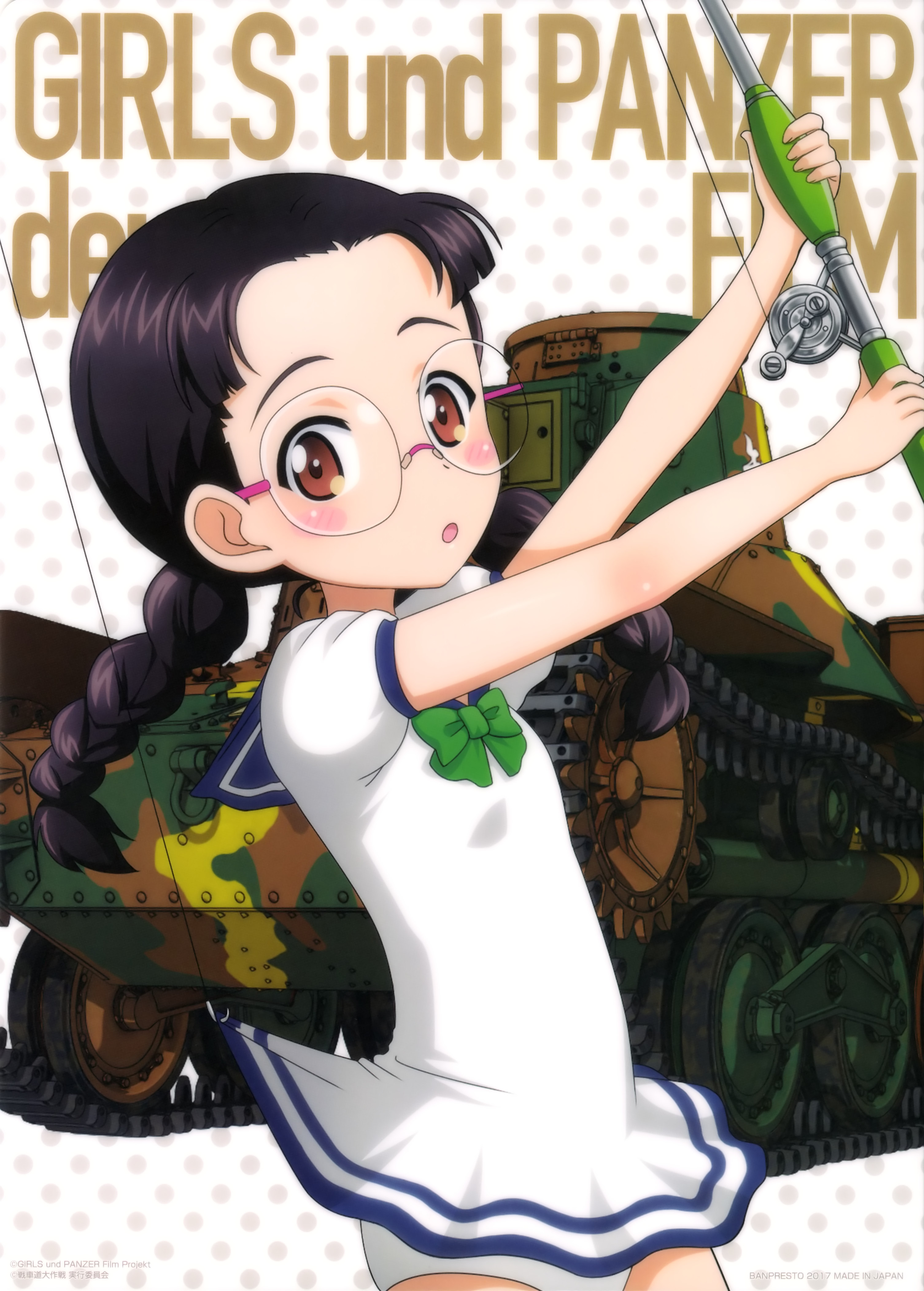 girls und panzer fukuda (girls und panzer) megane skirt lift swimsuits ...